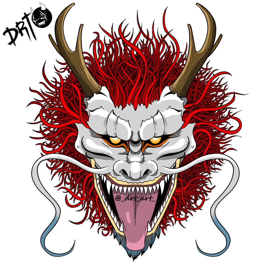 ArtStation - Japanese dragon mask // Sheng Long
