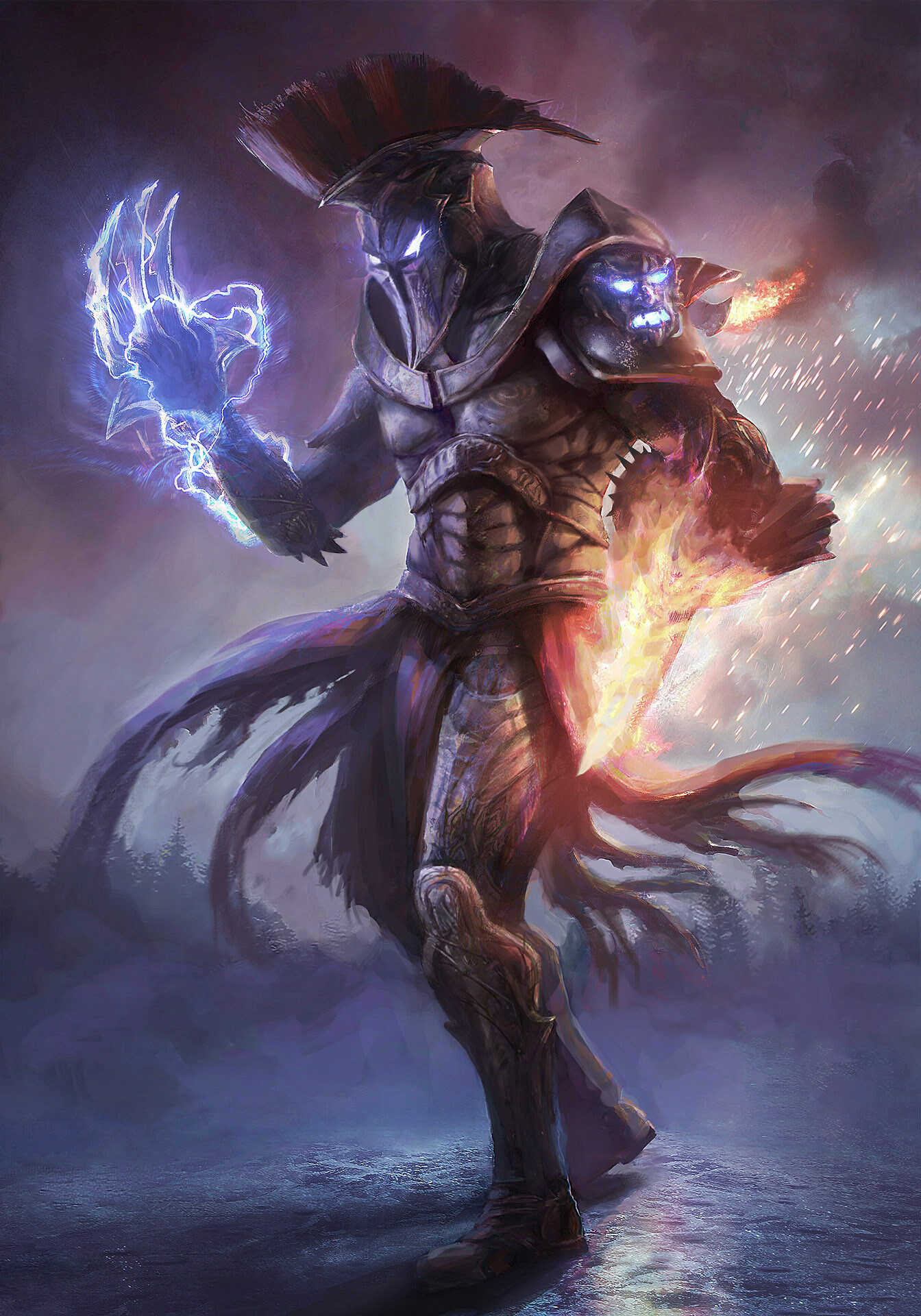 futuristic warrior drawing