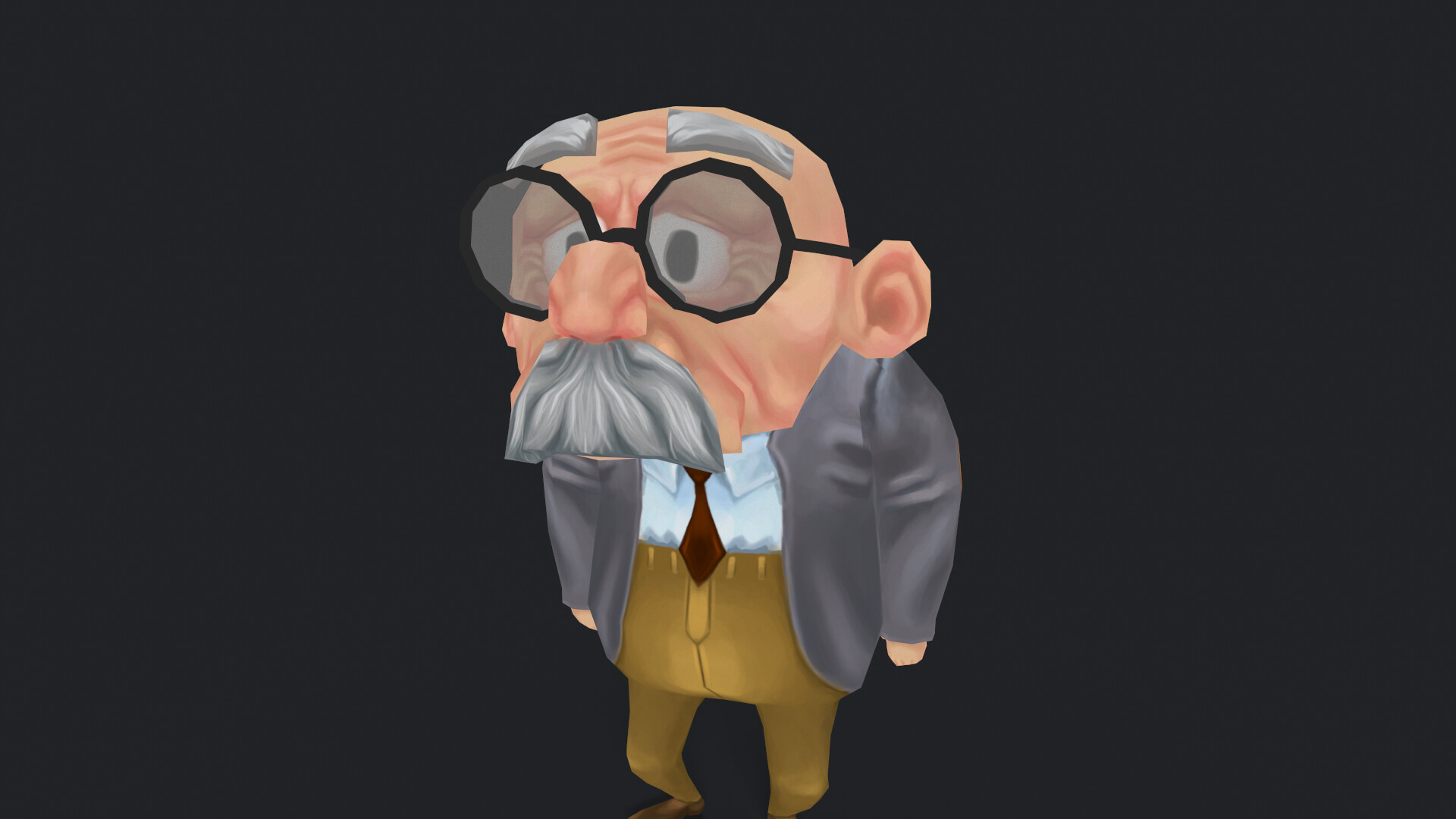 ArtStation - Hand Painted low poly Mustache