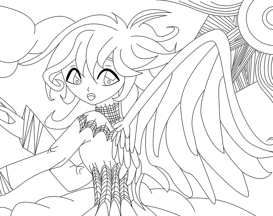 coloring pages of fallen angels