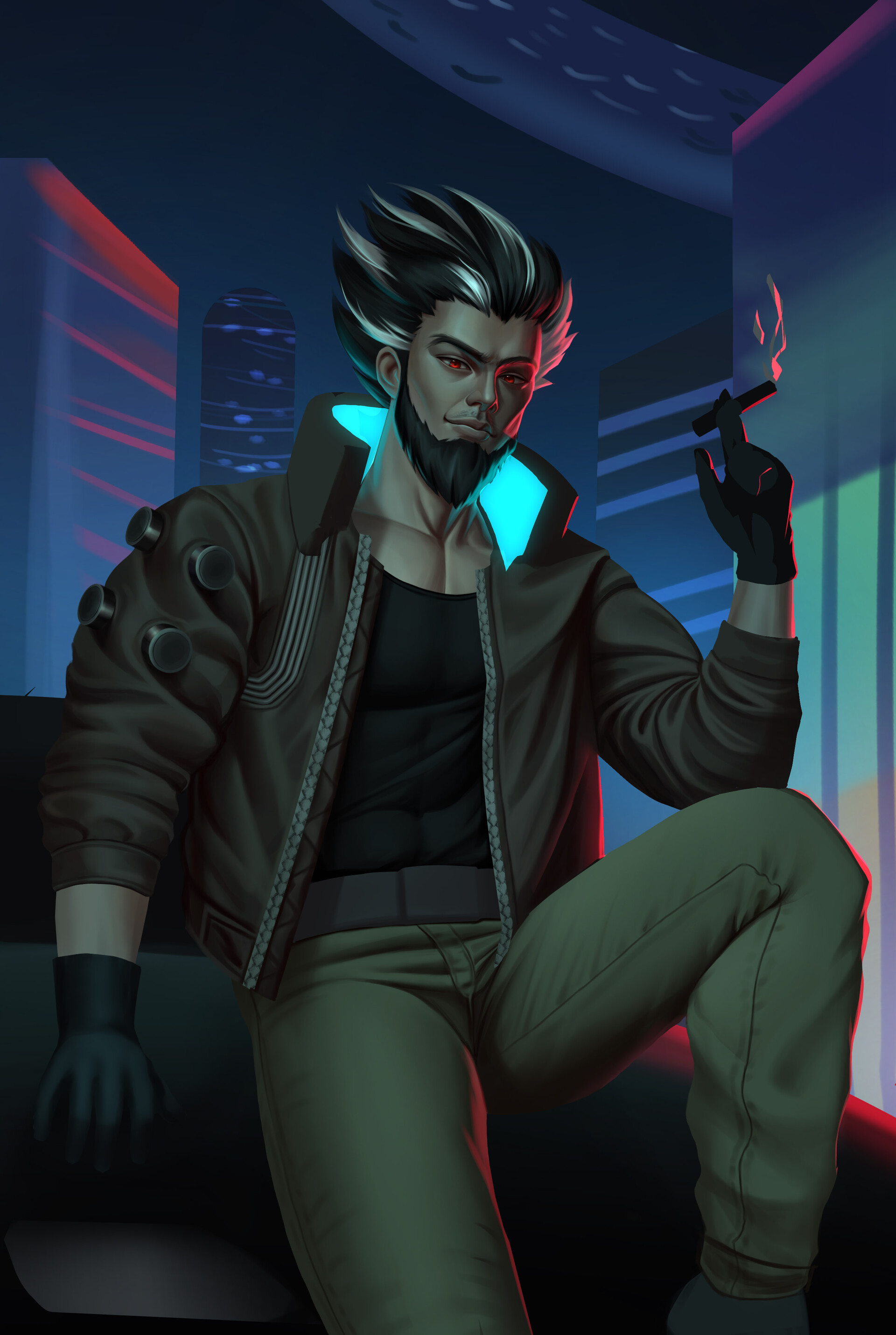 Cham Capadiso - OC Cyberpunk theme - commission