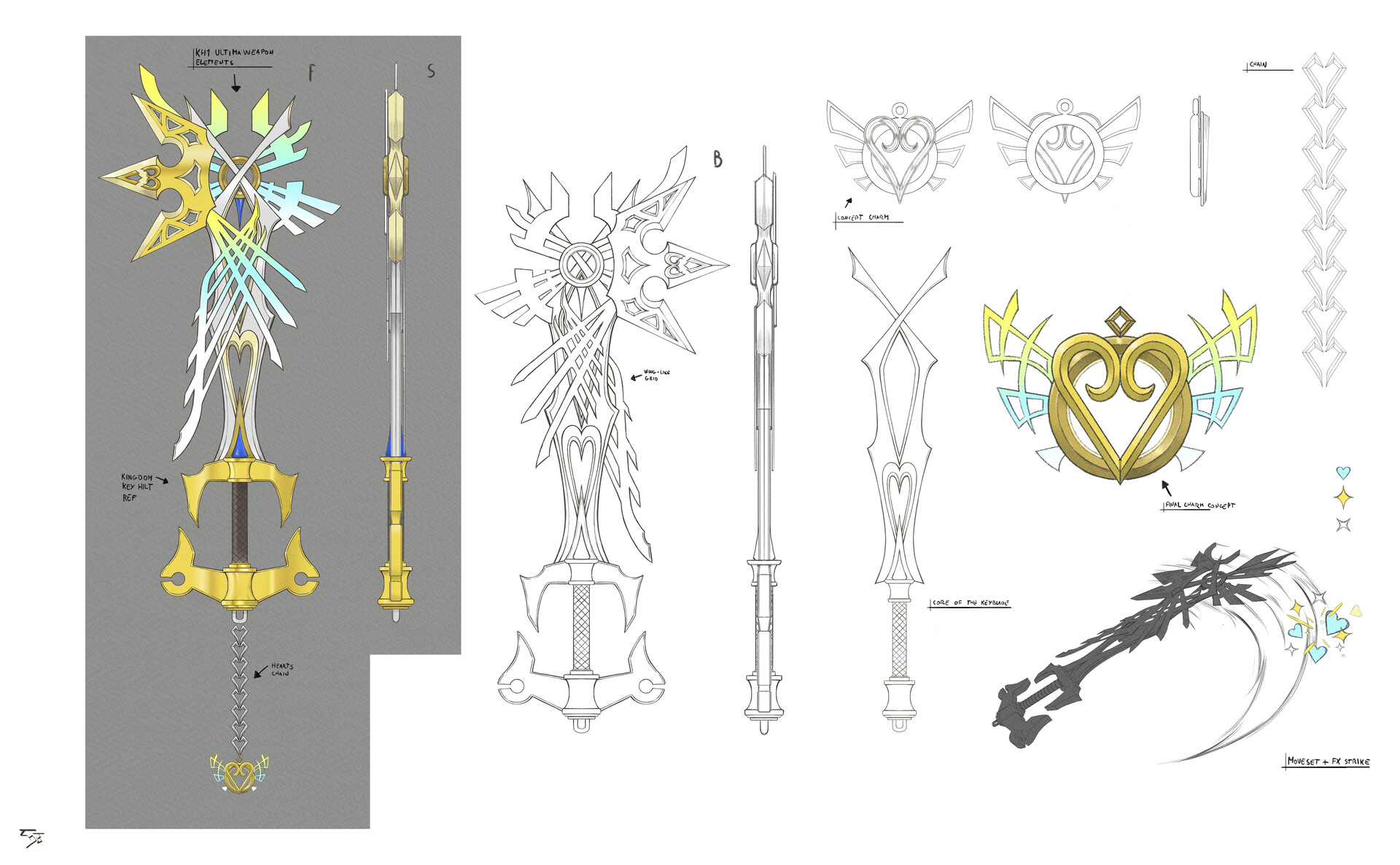 how to draw kingdom hearts keyblades