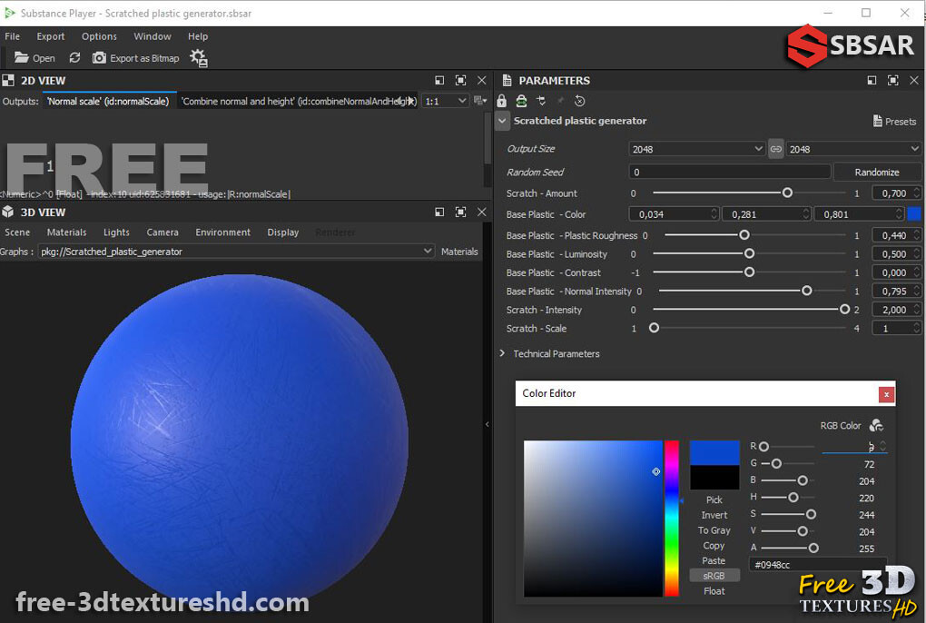 PBR Textures Free Download - Scratched plastic PBR Texture Generator ...