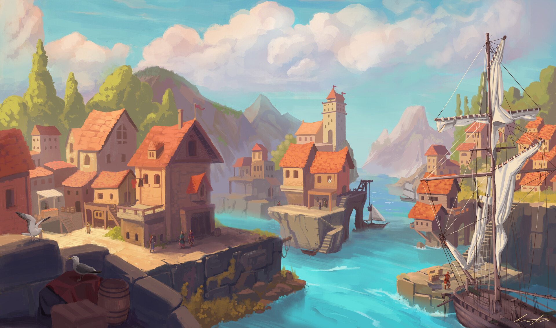 ArtStation - Harbor Town