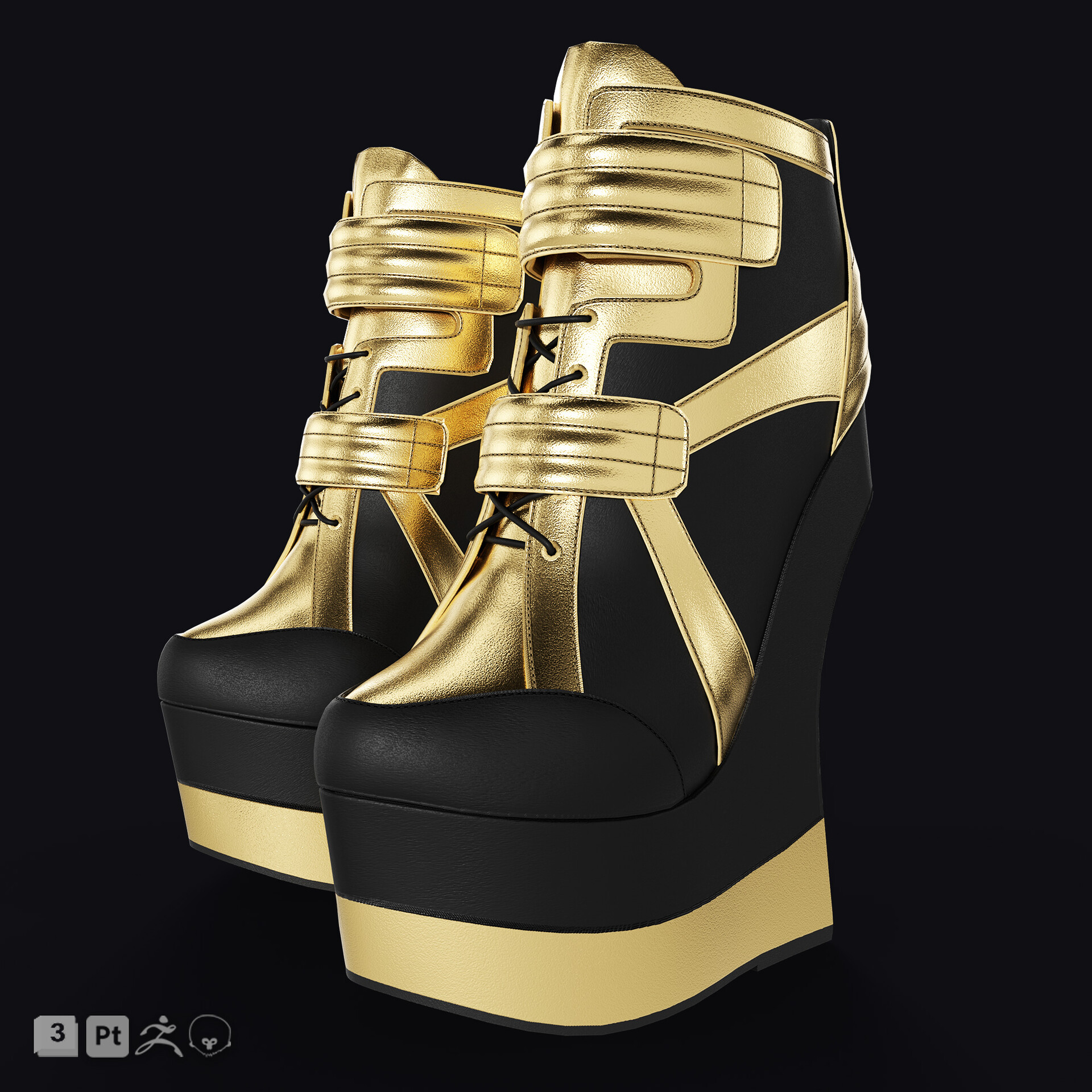 S.Javad Hashemi - High Heel Ankle Boots Low-poly 3D model PBR Textures