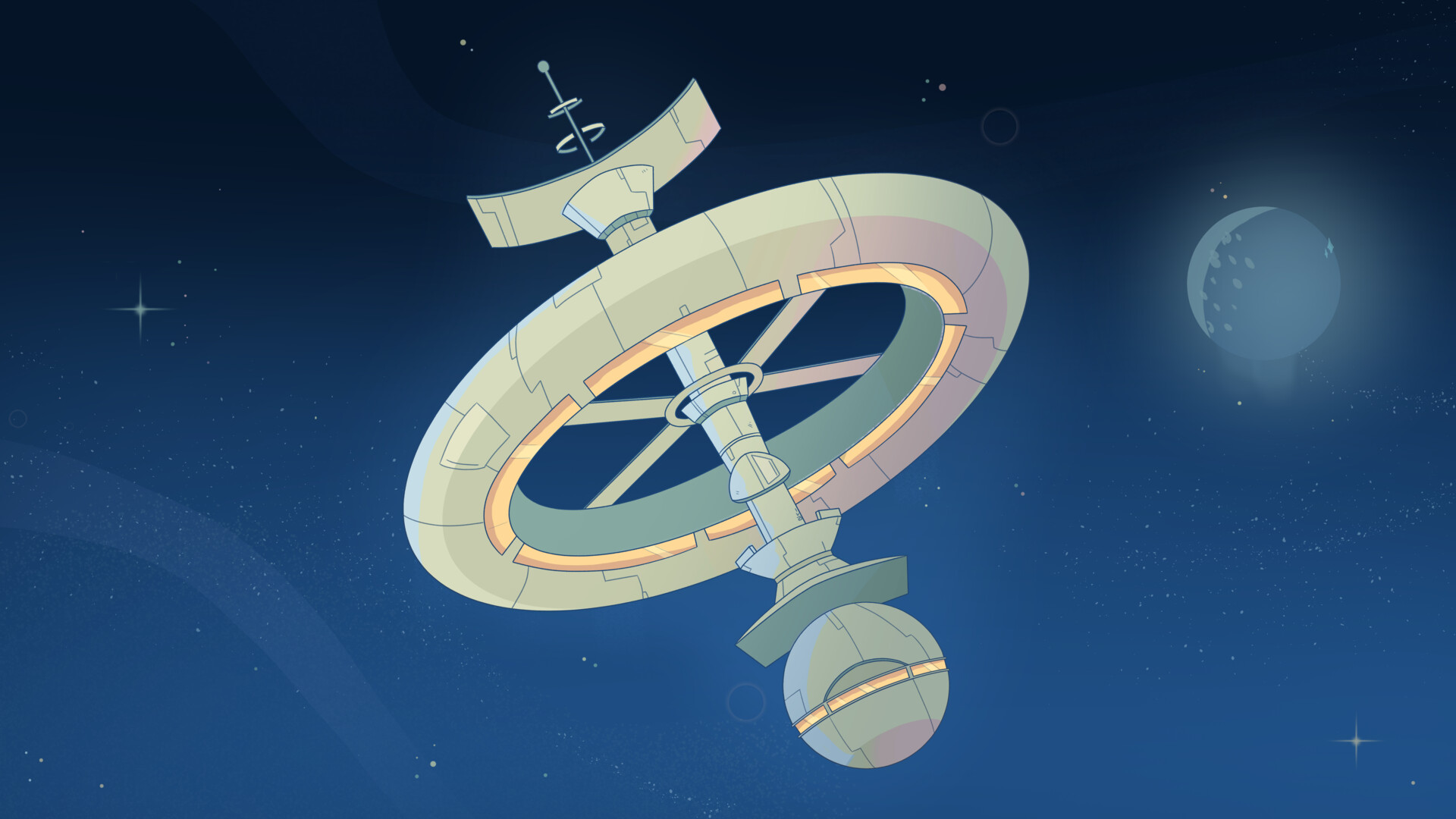 ArtStation - Space Station Background Design and Paint