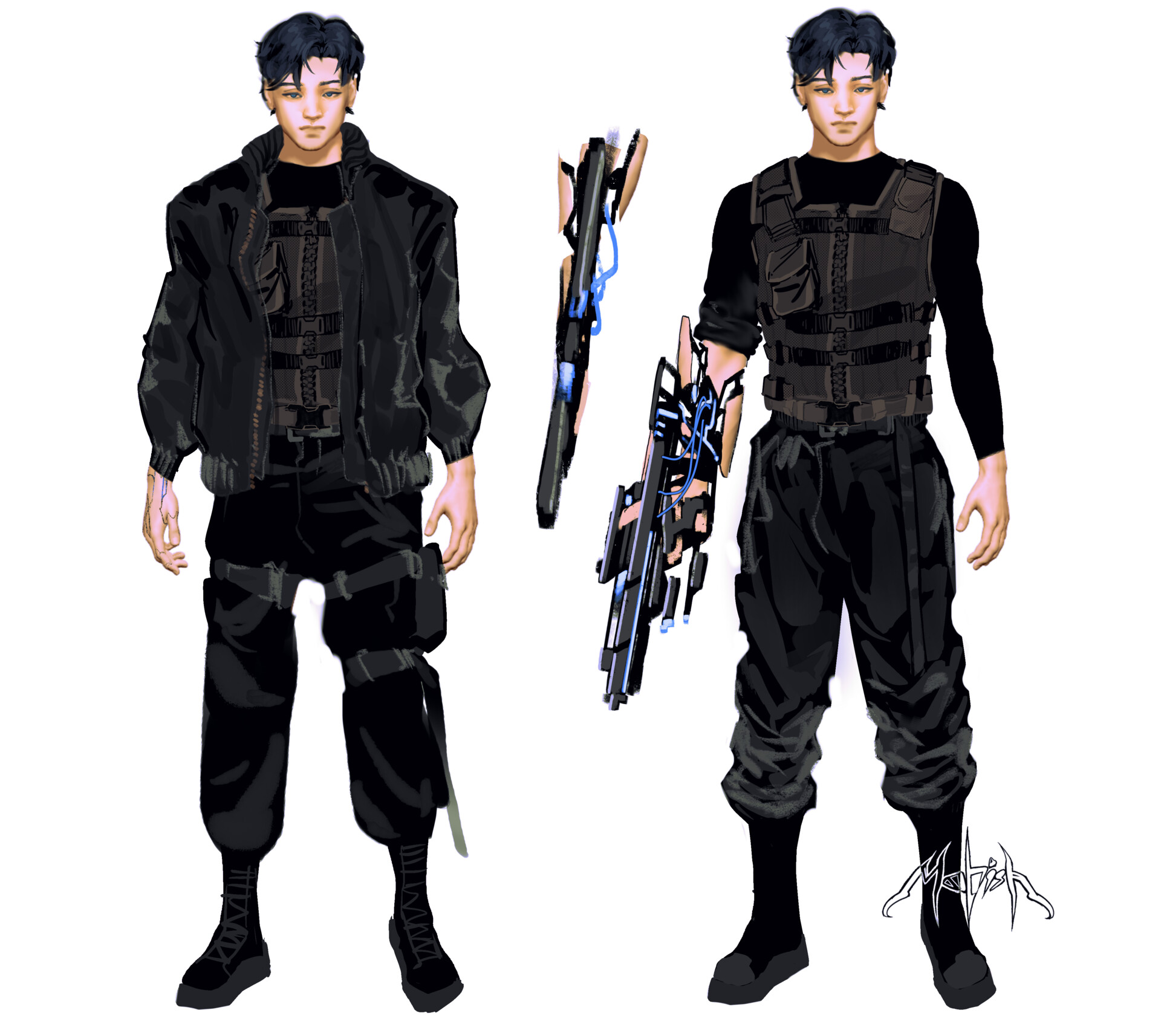 ArtStation - Boy with cyber hand