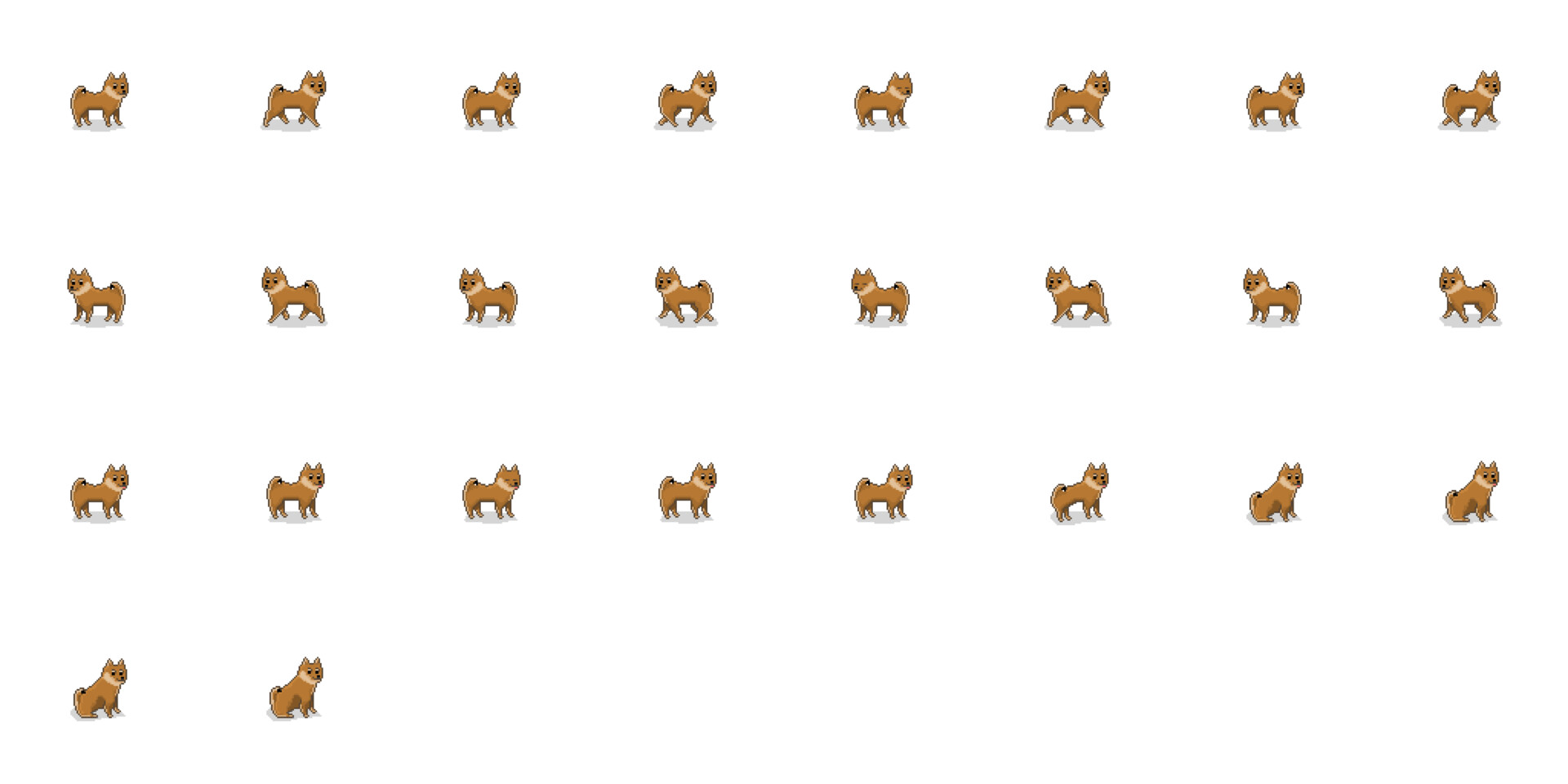dog walking sprite sheet