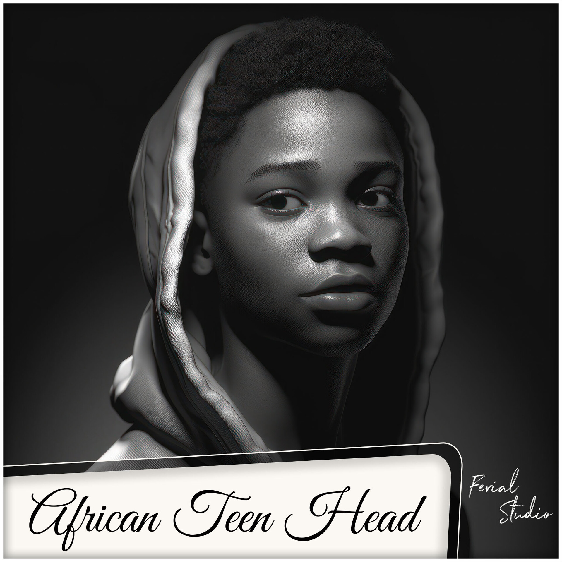 ArtStation - 🔹200 Teen Head Sculpt - African Reference Image Pack v.19