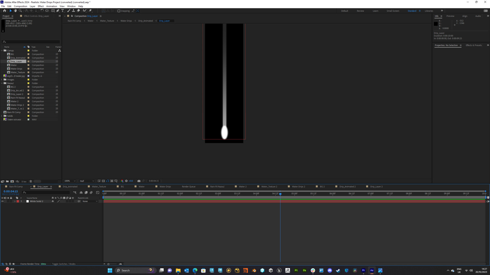 Killian Monson - Rain on camera VFX - Adobe After Effects