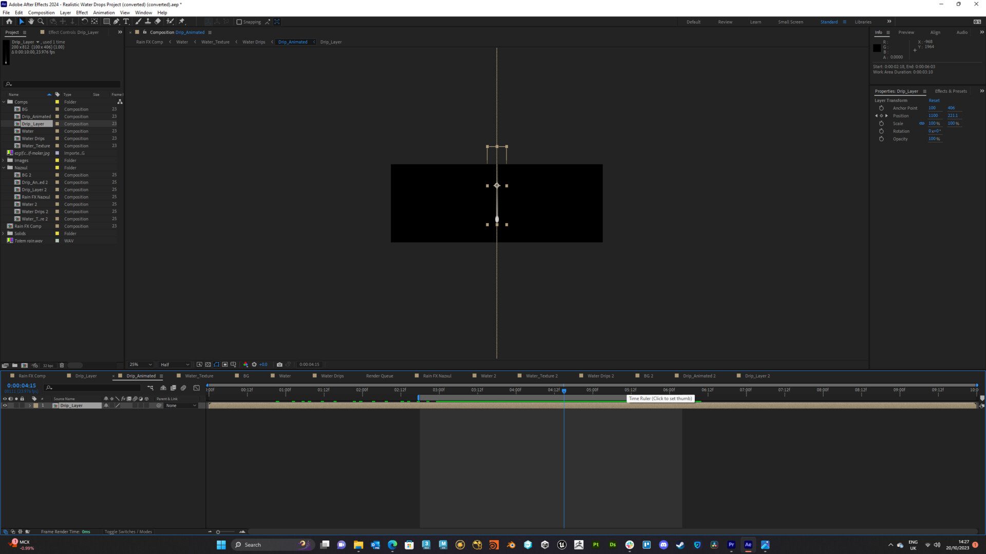 Killian Monson - Rain on camera VFX - Adobe After Effects