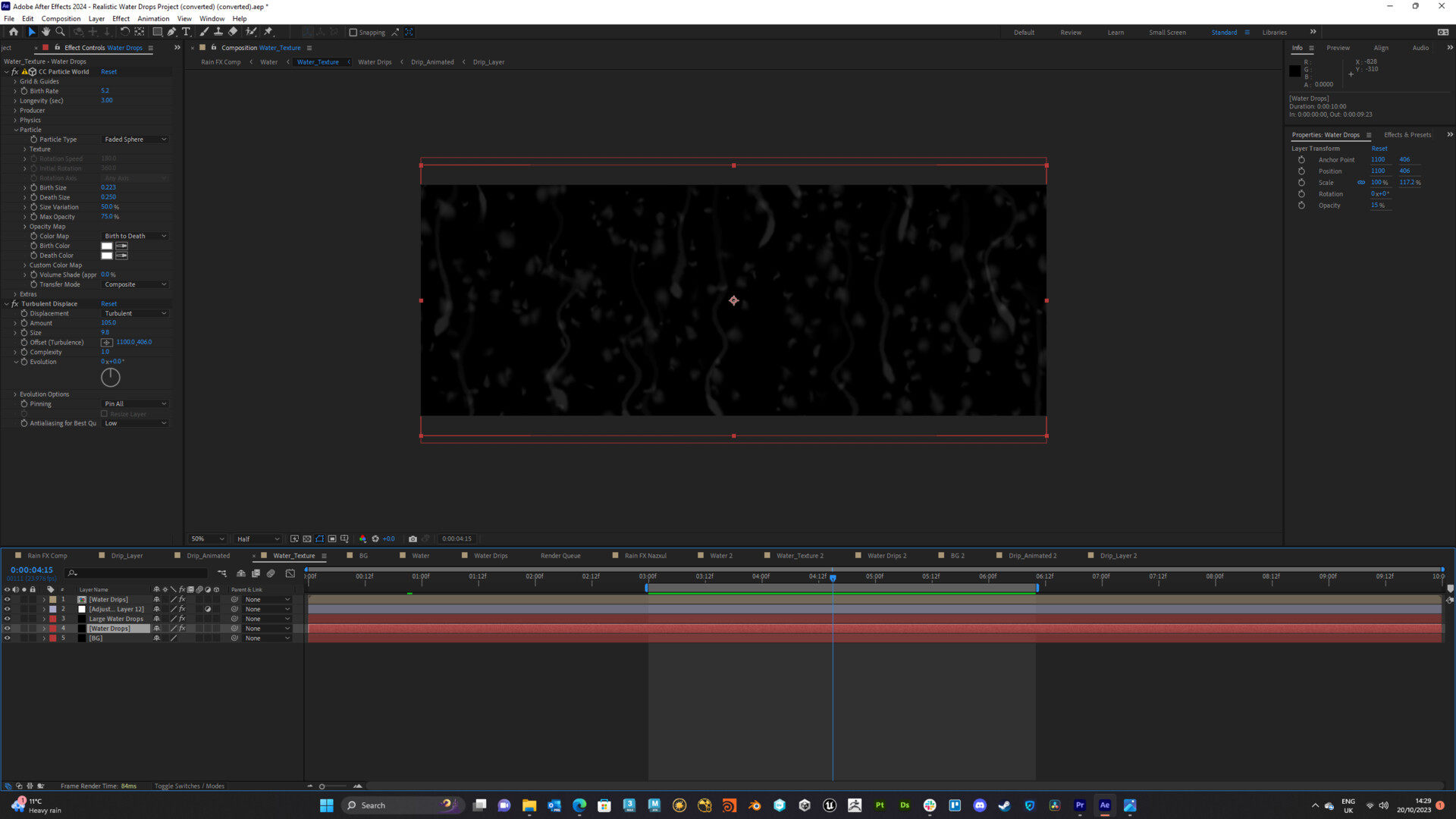Killian Monson - Rain on camera VFX - Adobe After Effects