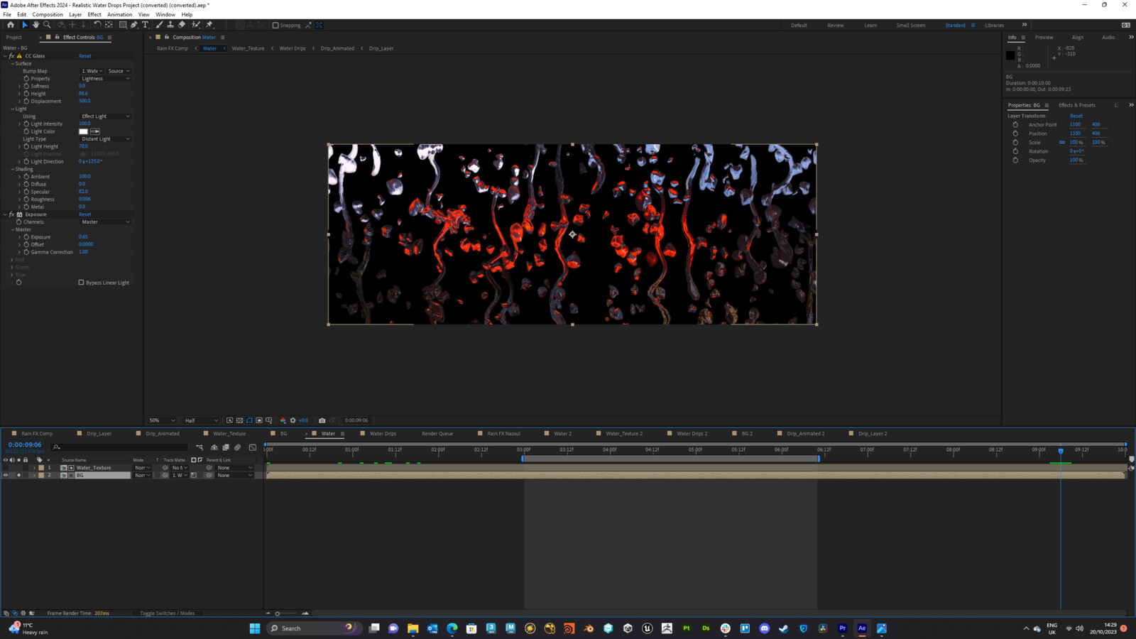 Killian Monson - Rain on camera VFX - Adobe After Effects