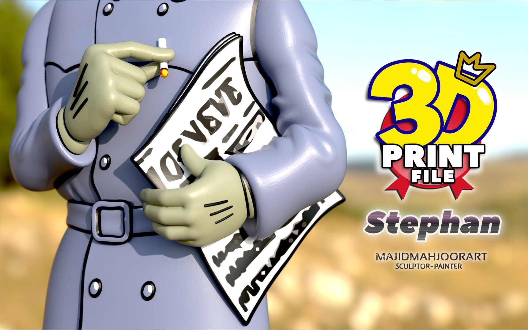 Majid Mahjoor - STEPHAN 3D printable statue ( a figure on your desk )