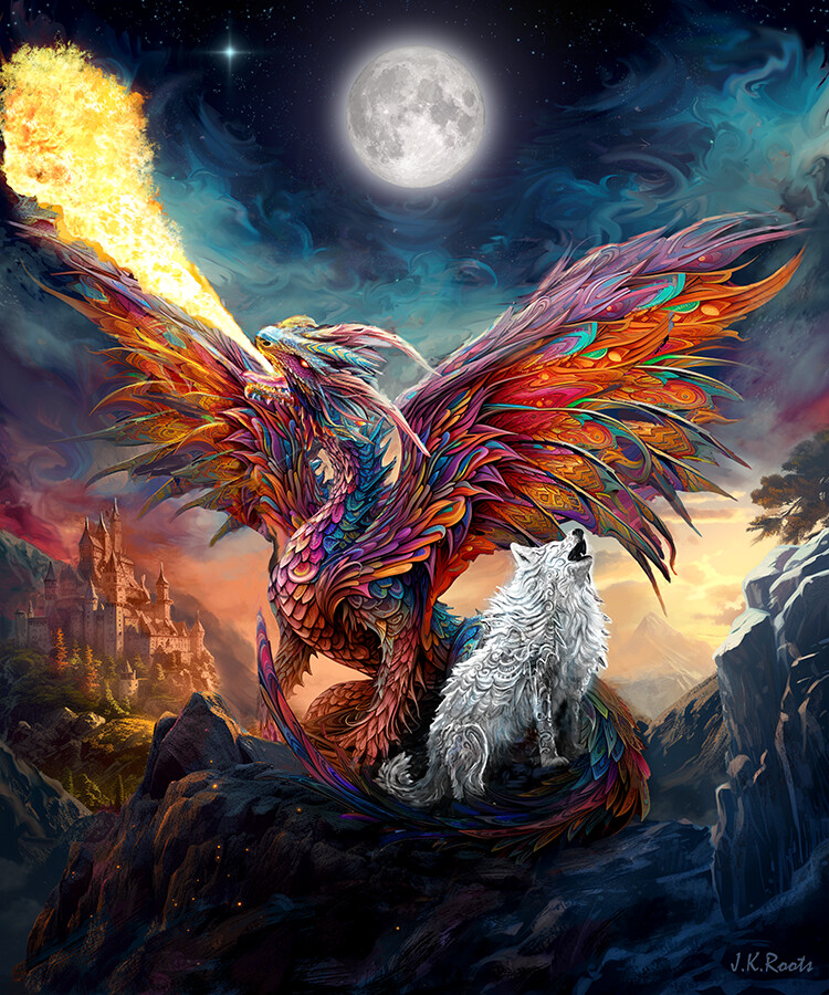 ArtStation - The Dragon and the Wolf