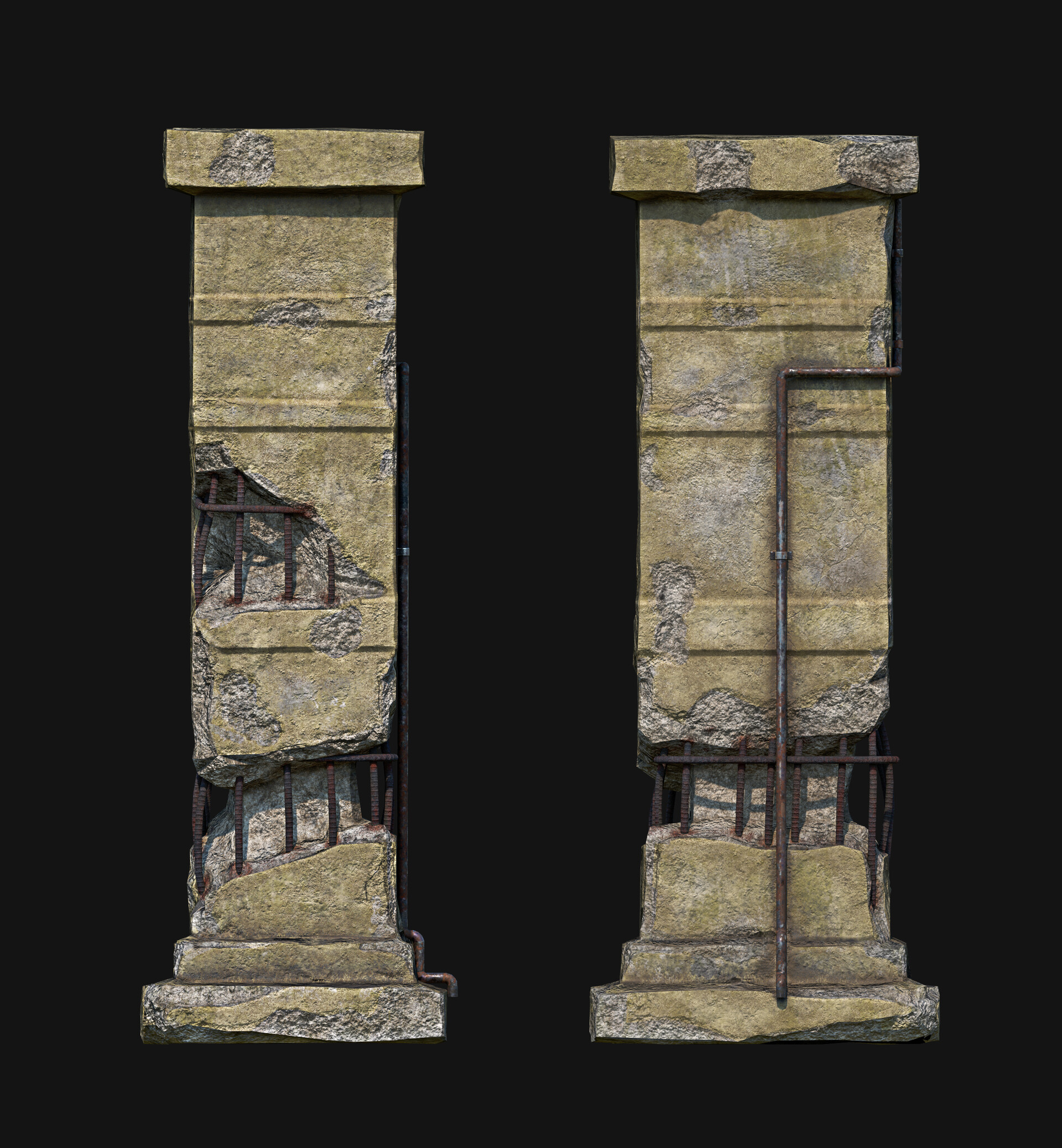 ArtStation - Damaged Concrete Pillar