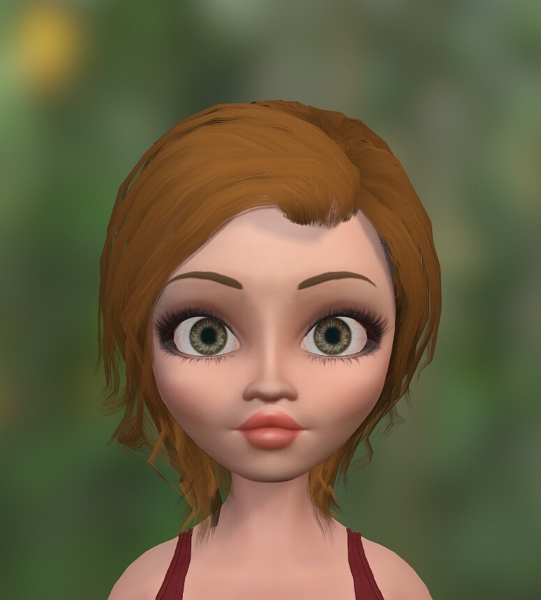 ArtStation - Pretty Cartoon Girl With Pikini