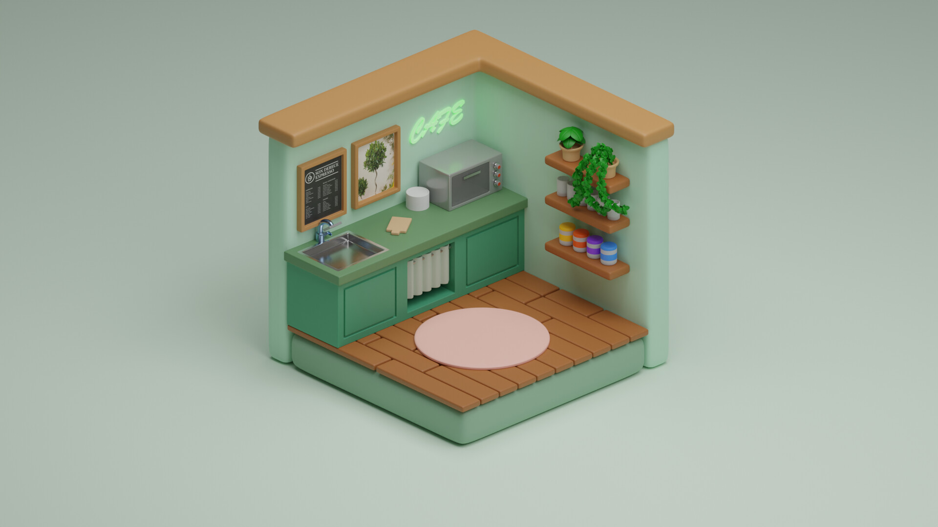 ArtStation - Isometric Cute Kitcen