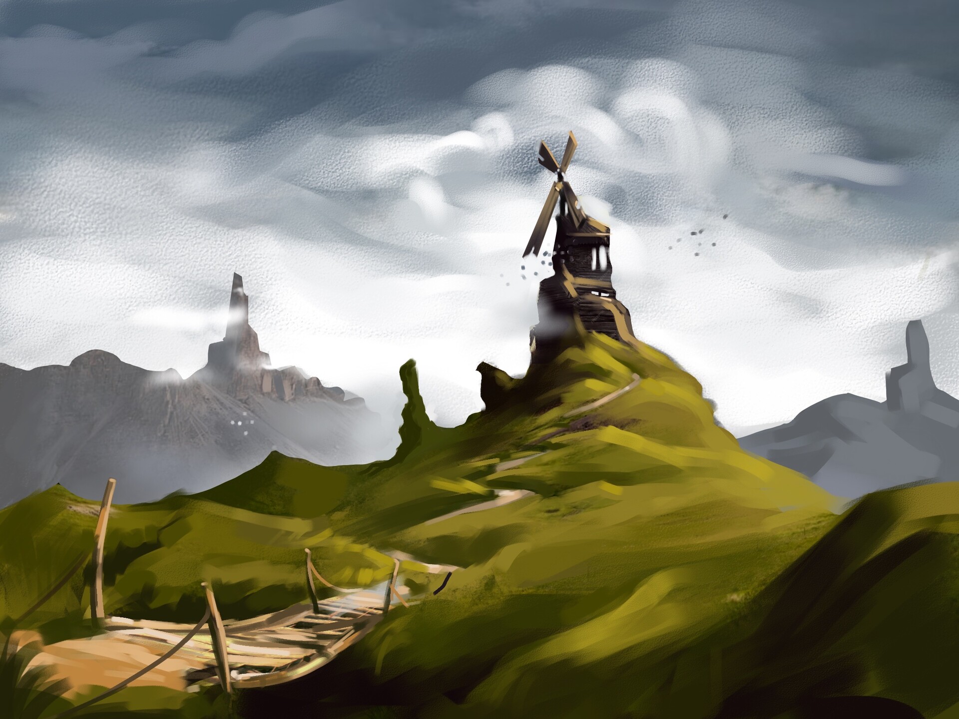 ArtStation - An old windmill