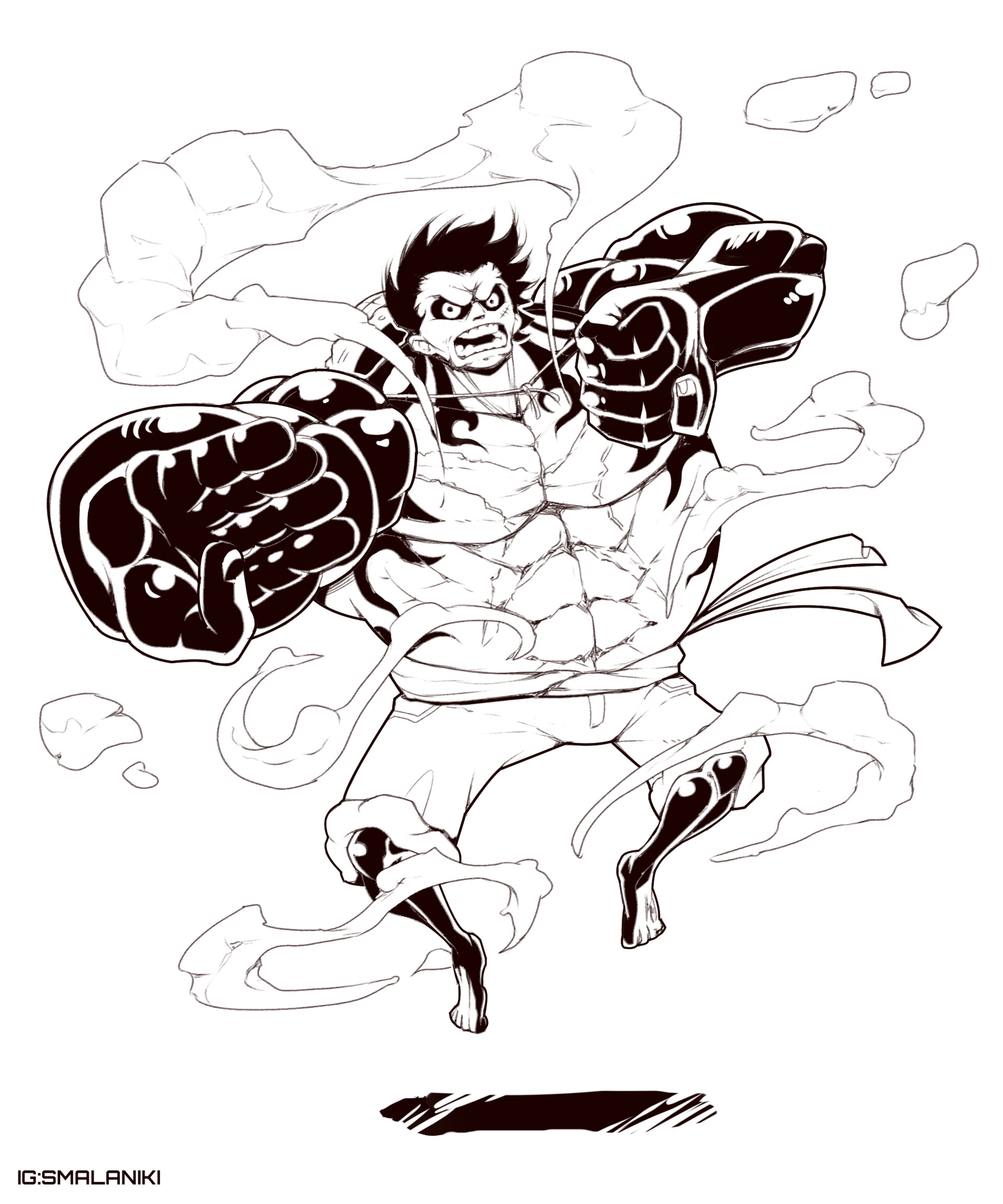luffy gear coloring pages