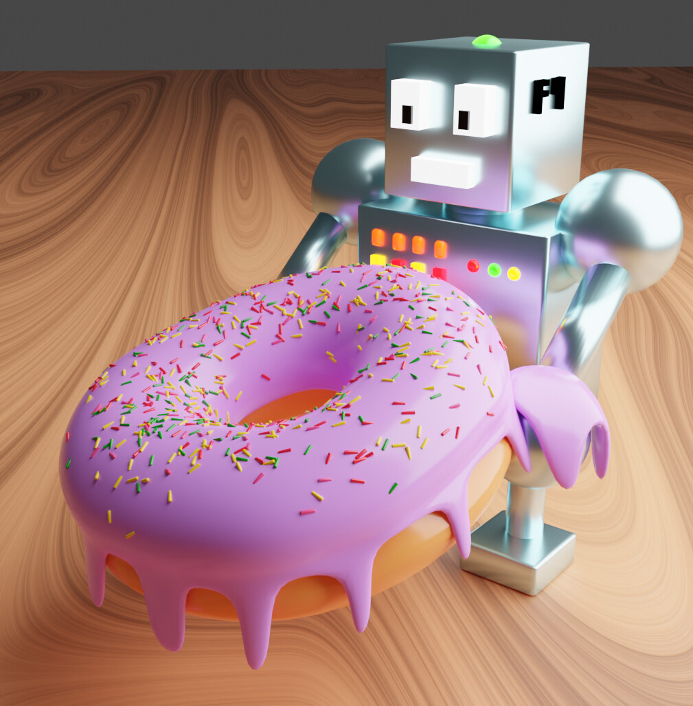 ArtStation - donut stand in the form of a robot
