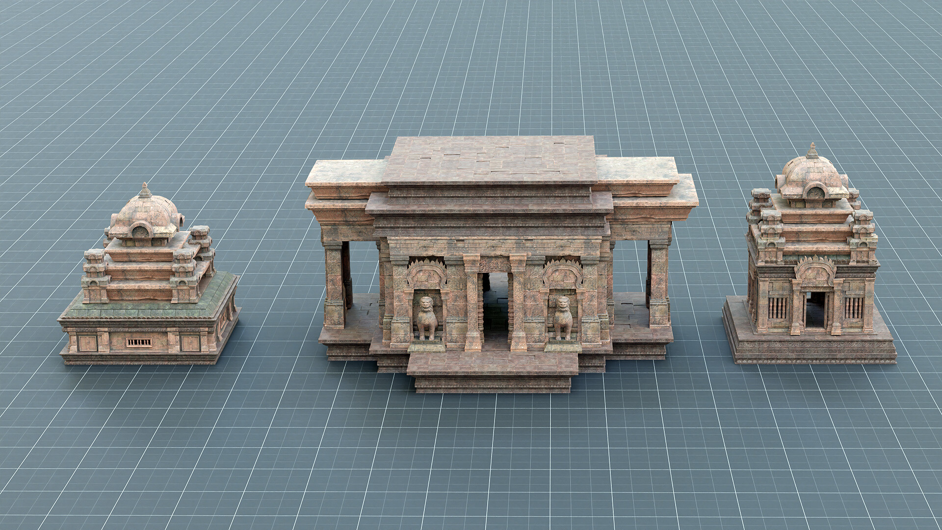Freshcan 3D - Environment Art Studio - Ancient Temple Kitbash is ...