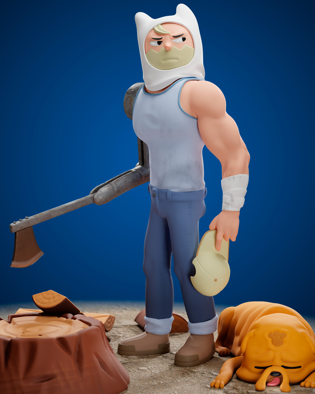 ArtStation - Finn farm world version - From fionna and cake (2023)