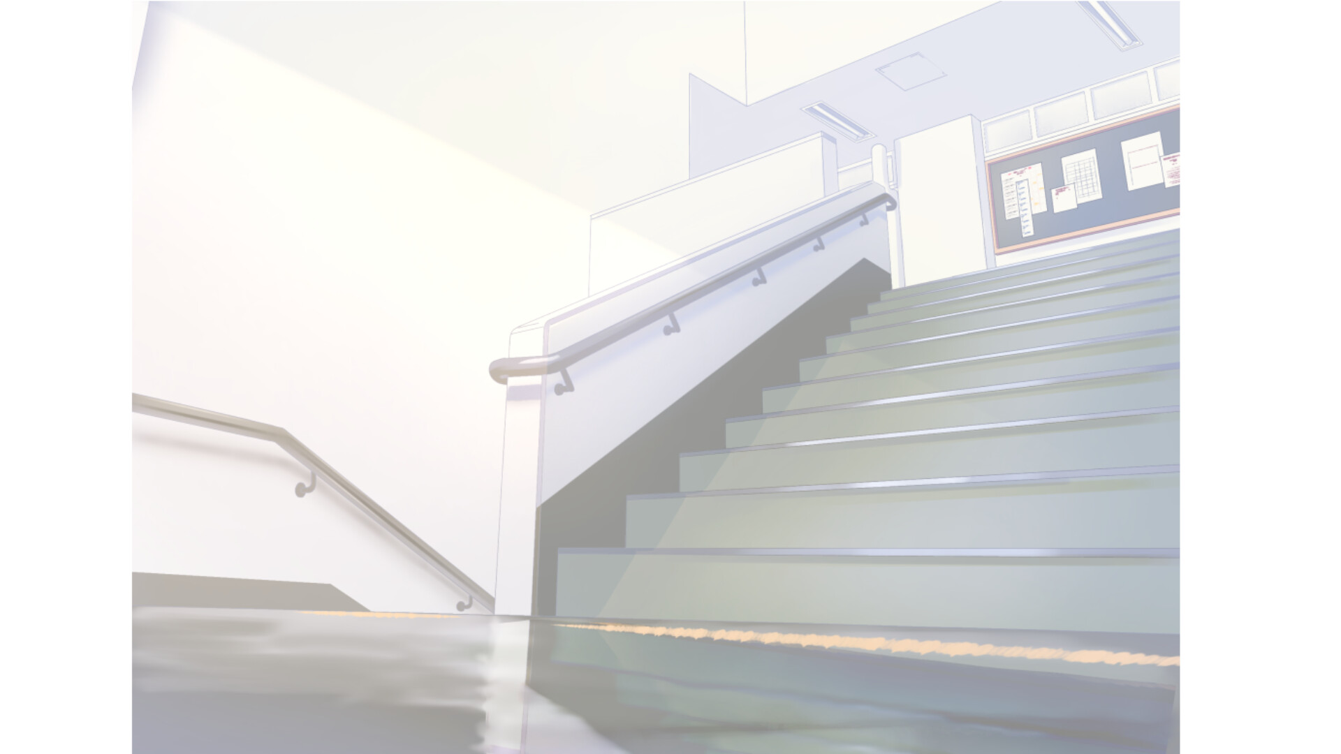 ArtStation - School stairs background anime
