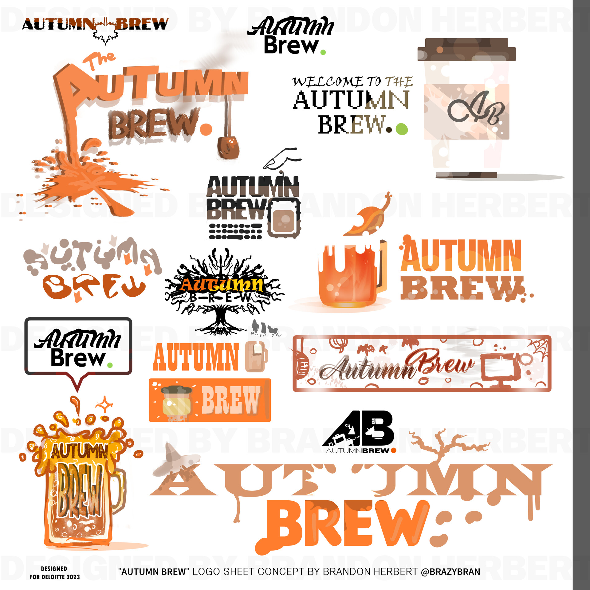 ArtStation - The Autumn Brew Logo Design Sheets