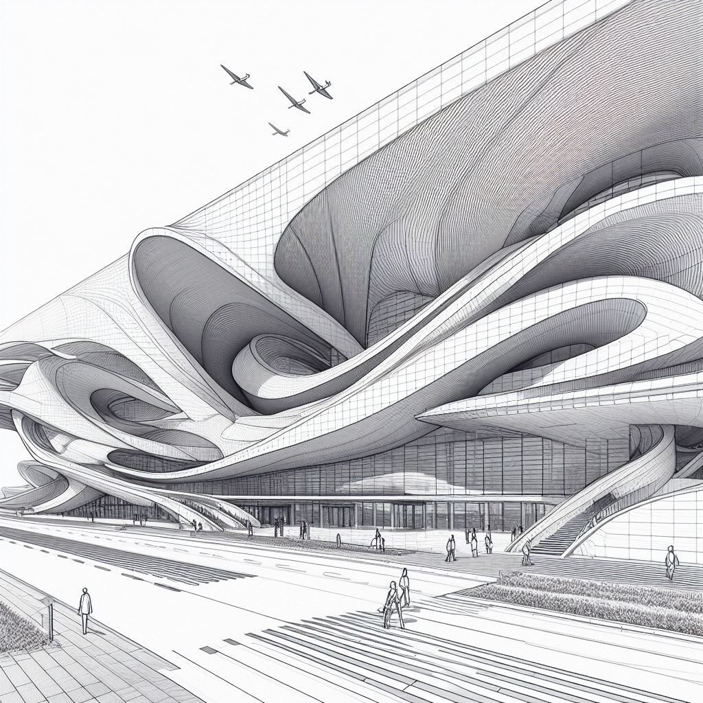 Taposh Kumer Saha - Architectural Concept Art for Airport Design