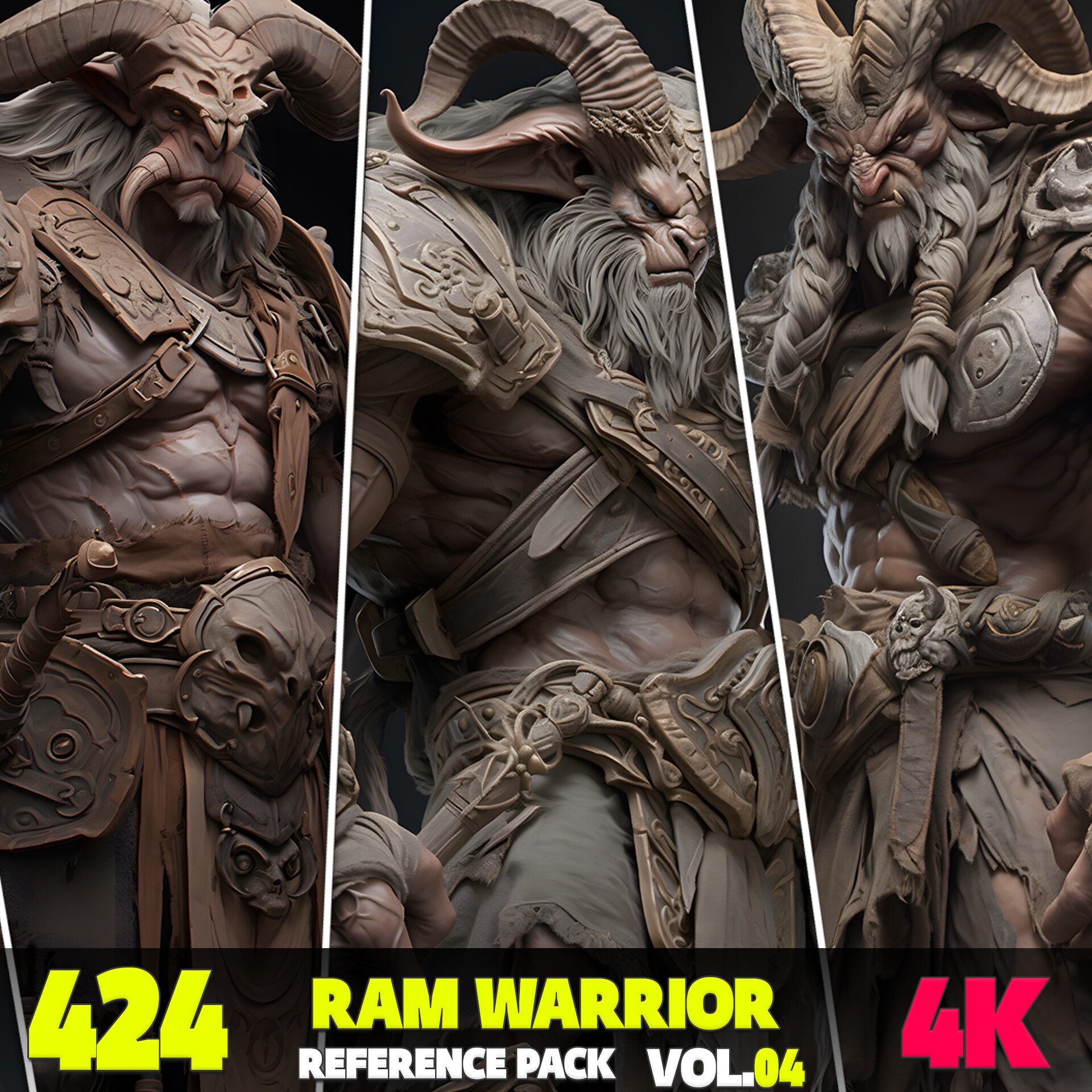 ArtStation - 424 4K Ram Warrior Reference Pack Vol.04