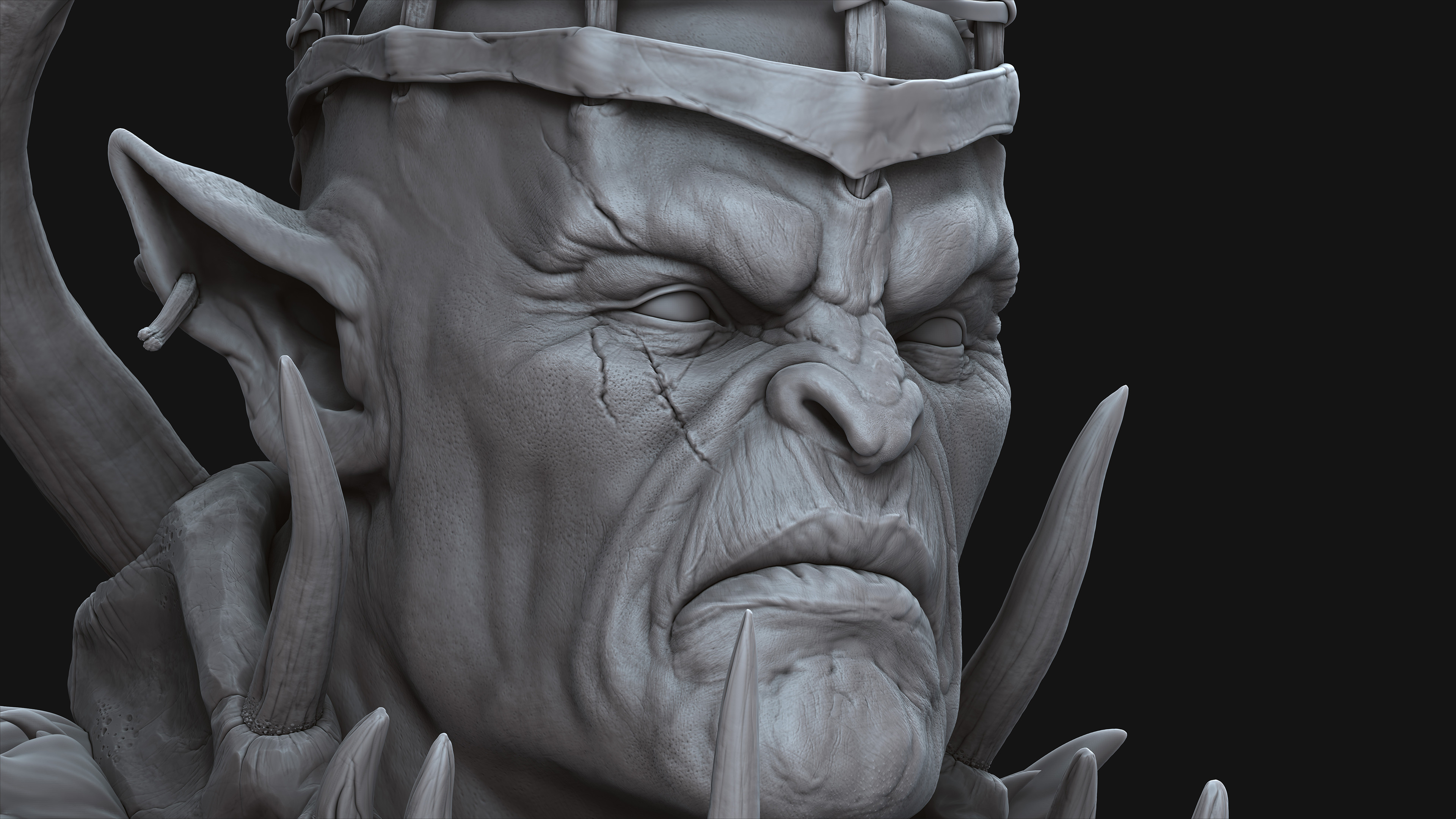 obrad atlija - Ork Bust Sculpt