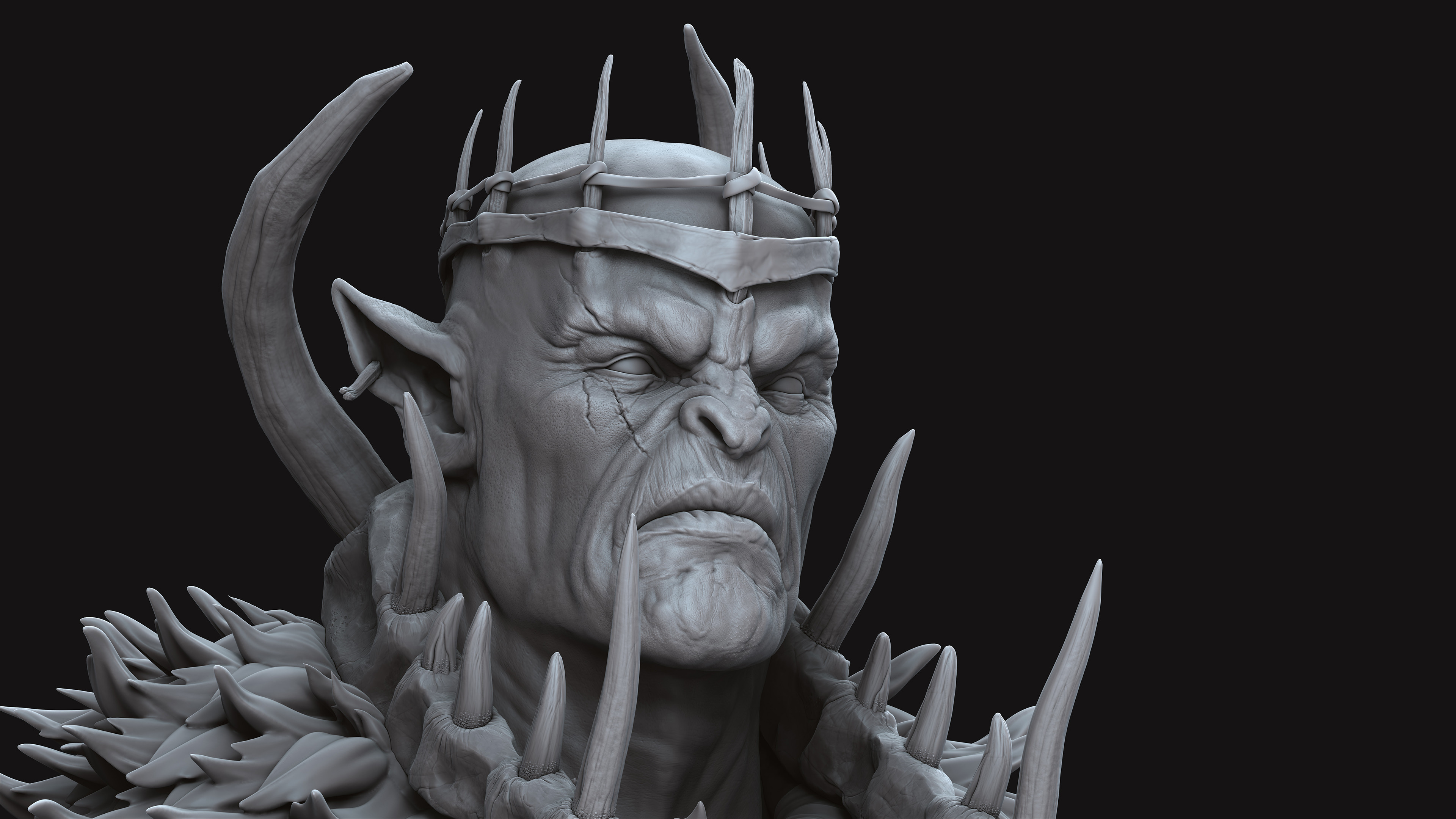 obrad atlija - Ork Bust Sculpt