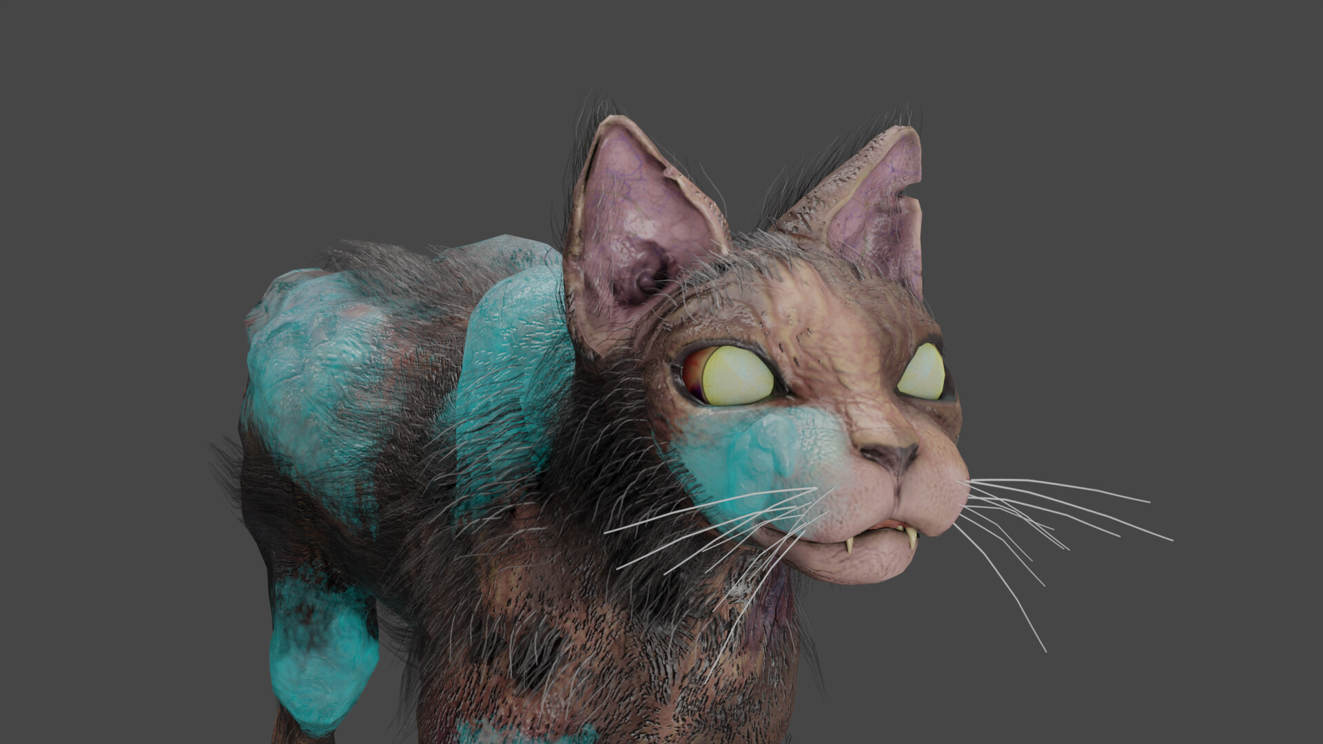 ArtStation - infected cat