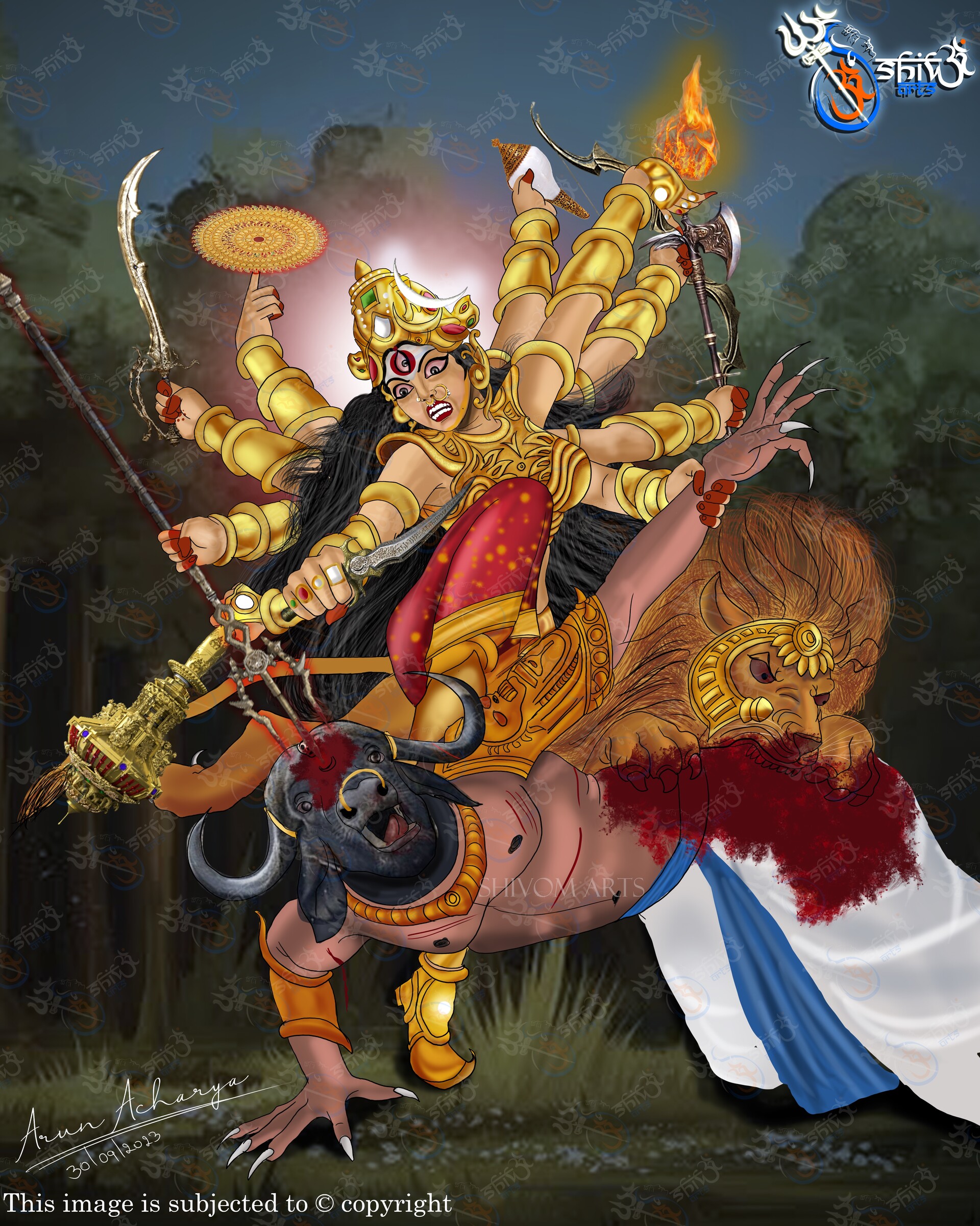 ArtStation - Sri Mahishasuramardini Devi