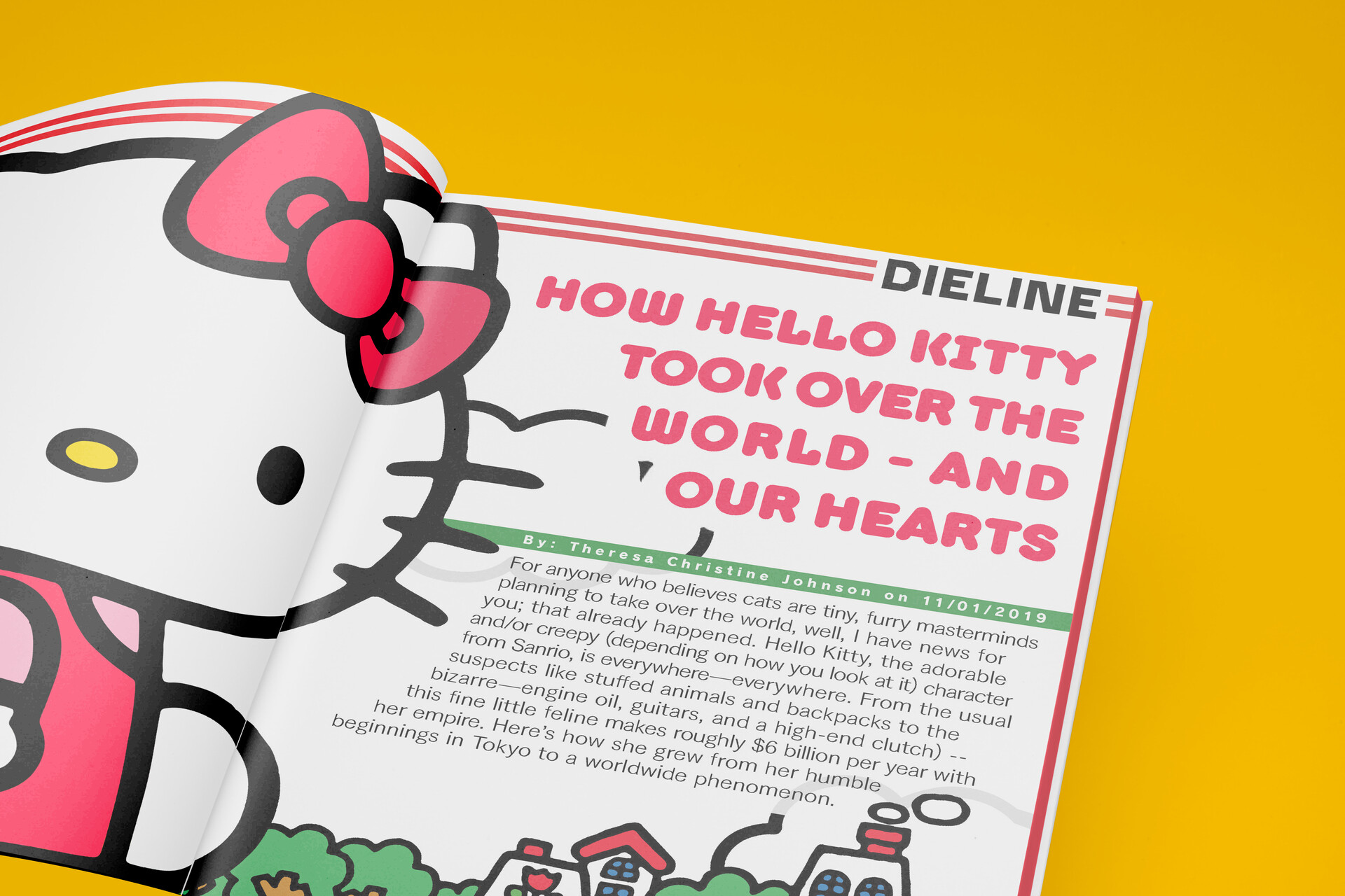 ArtStation - Hello Kitty Magazine Editorial Design Spread 🎀