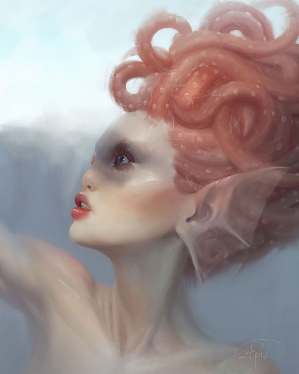 ArtStation - A frightened mermaid