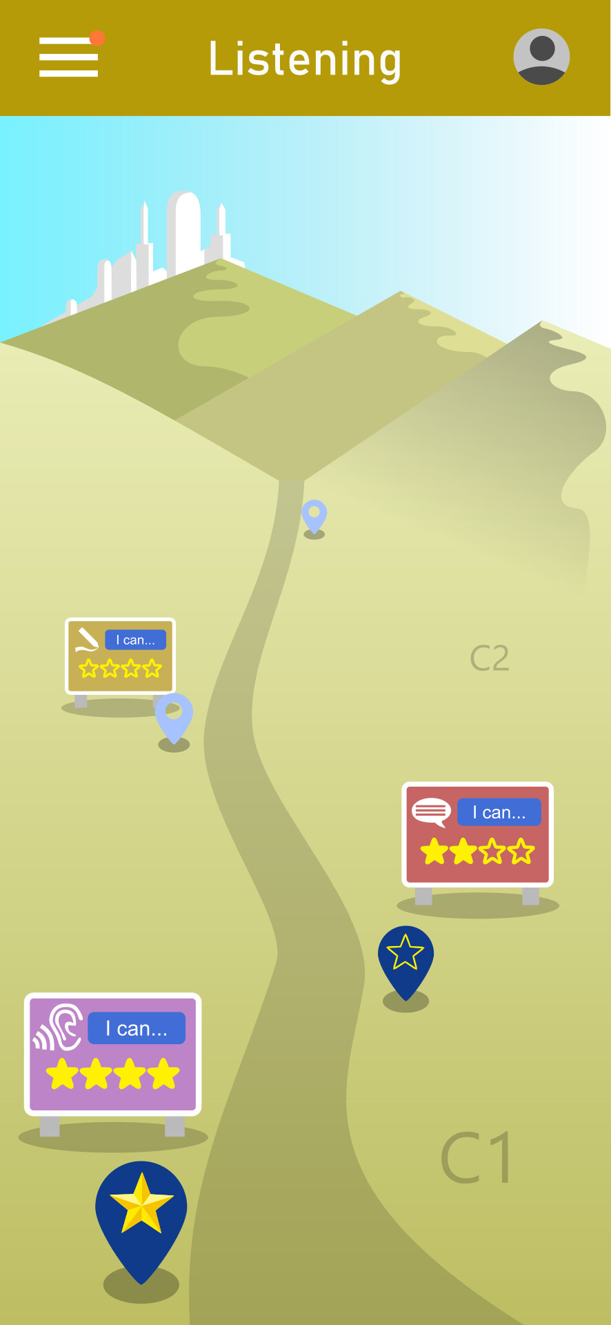 Emmett Baber - Language Learning UI/UX Mockups