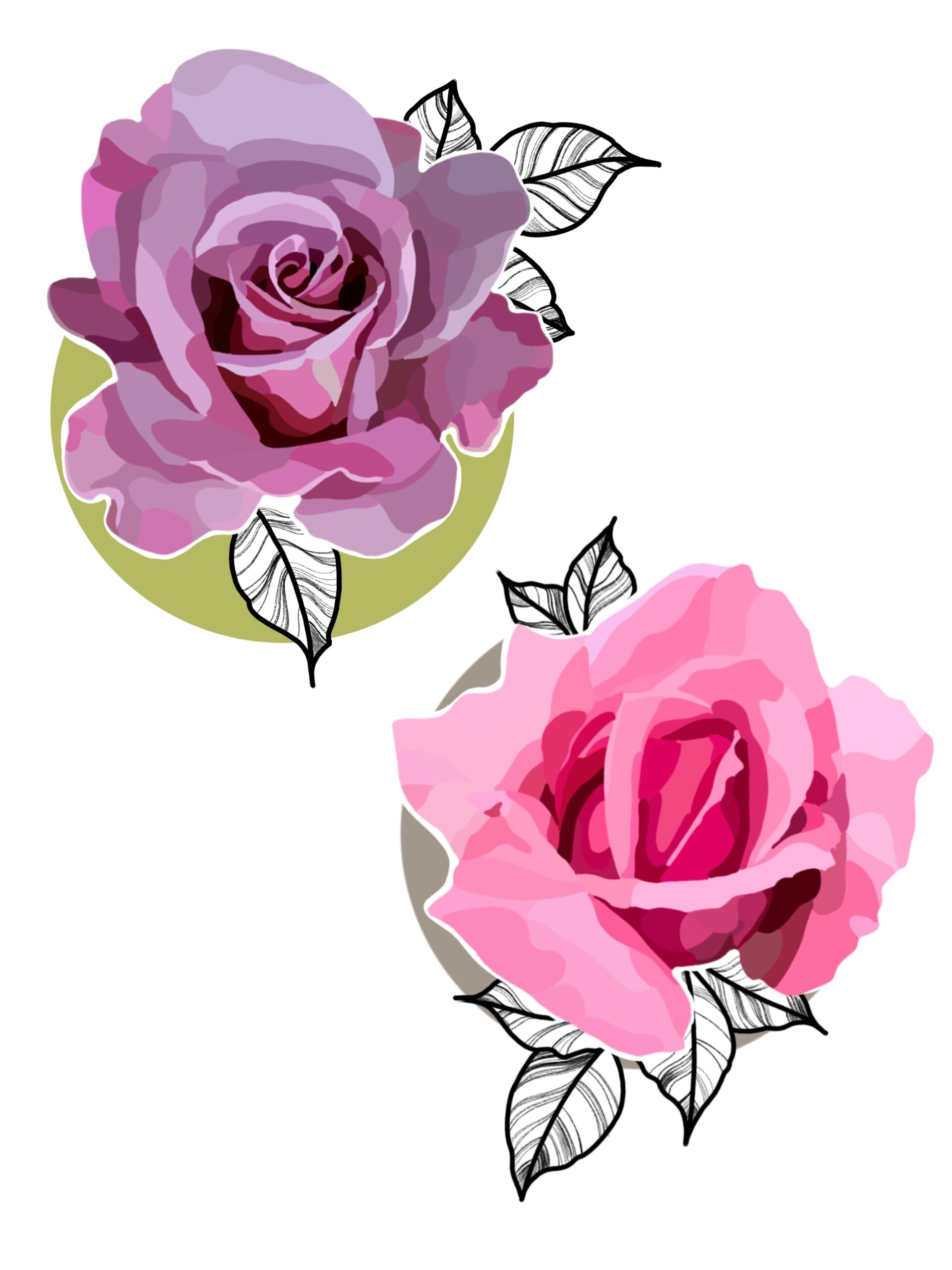 ArtStation - Color and fine line roses) My Original digital artwork ...