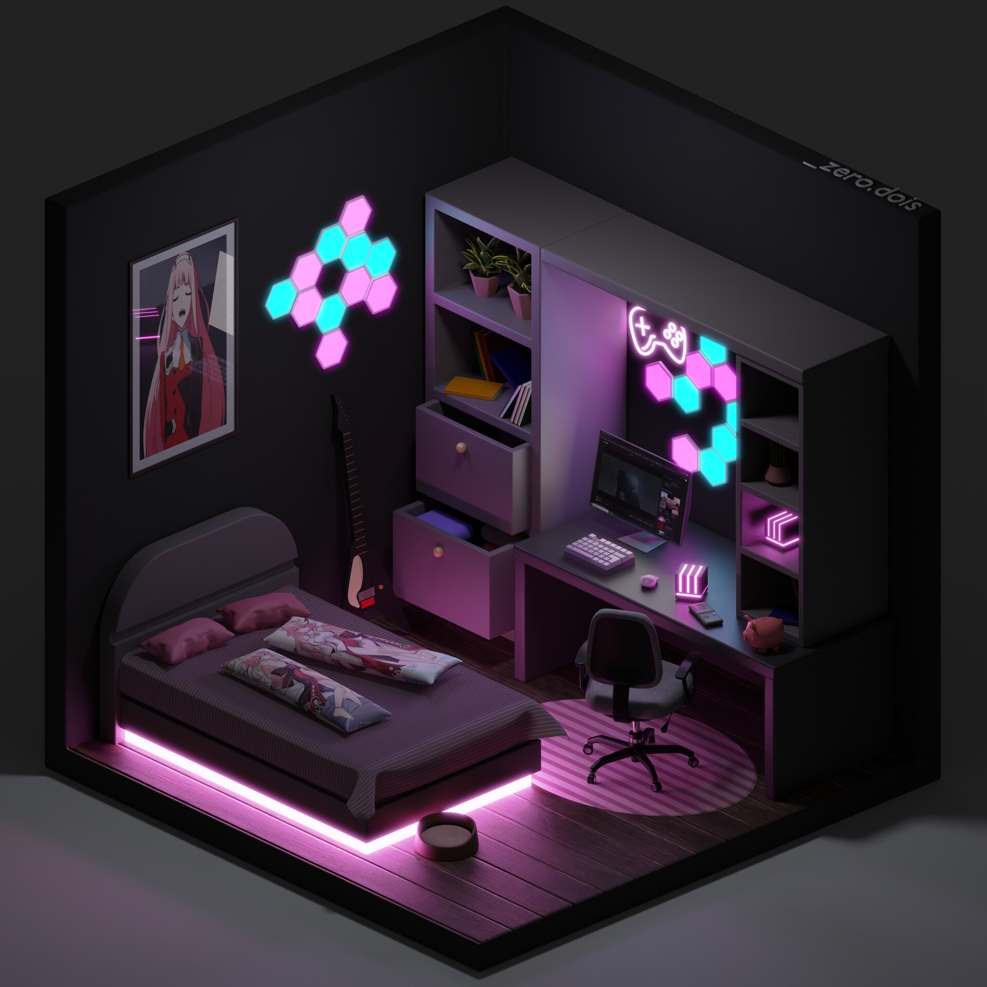 ArtStation - quarto gamer