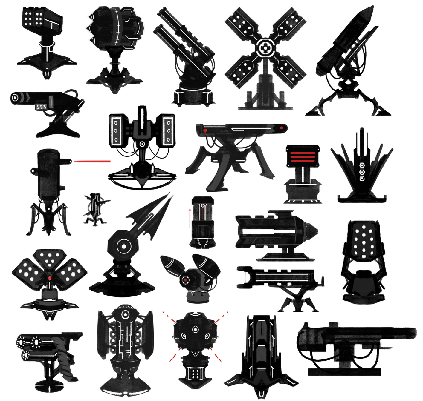 ArtStation - Ground Turret thumbnails for Capture The Cape