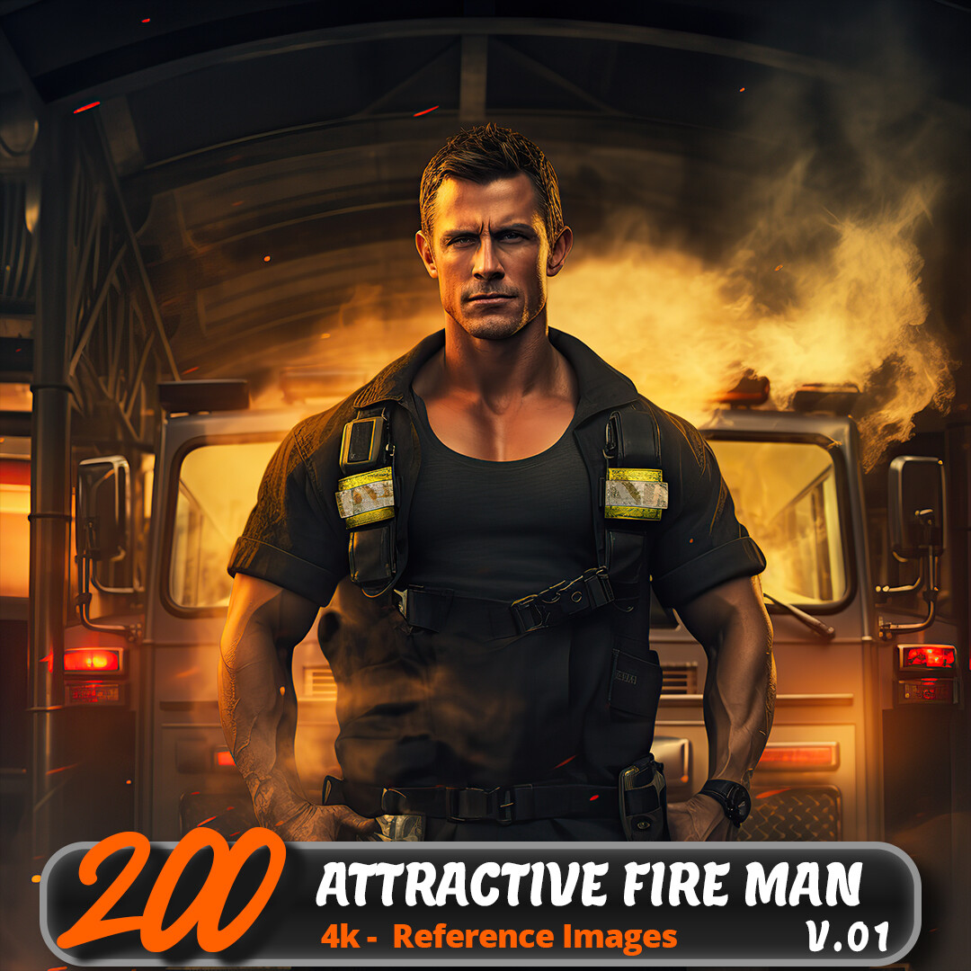 ArtStation - ATTRACTIVE FIRE MAN VOL. 01/ 4K/ Reference Image