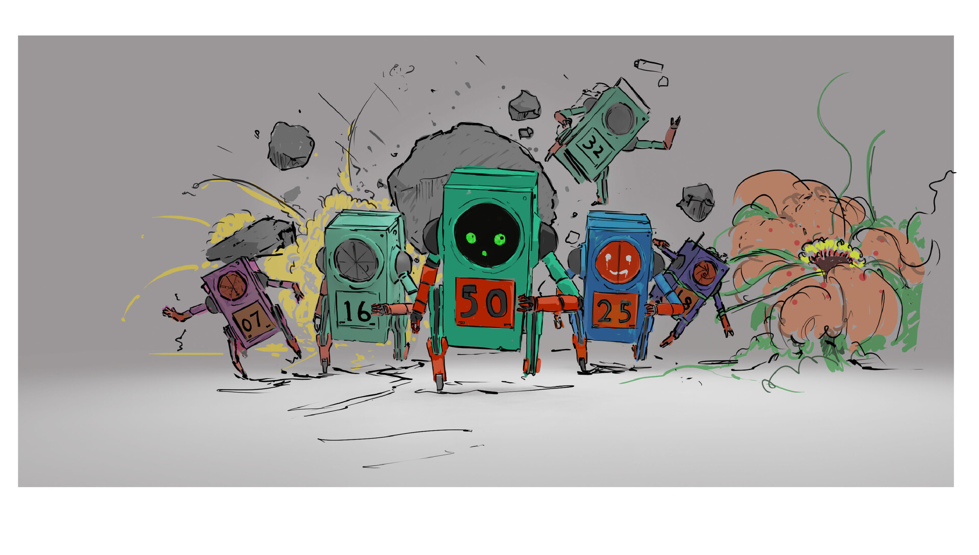 ArtStation - BoxBot - From concept to 3D rigged Characte- A Learning ...