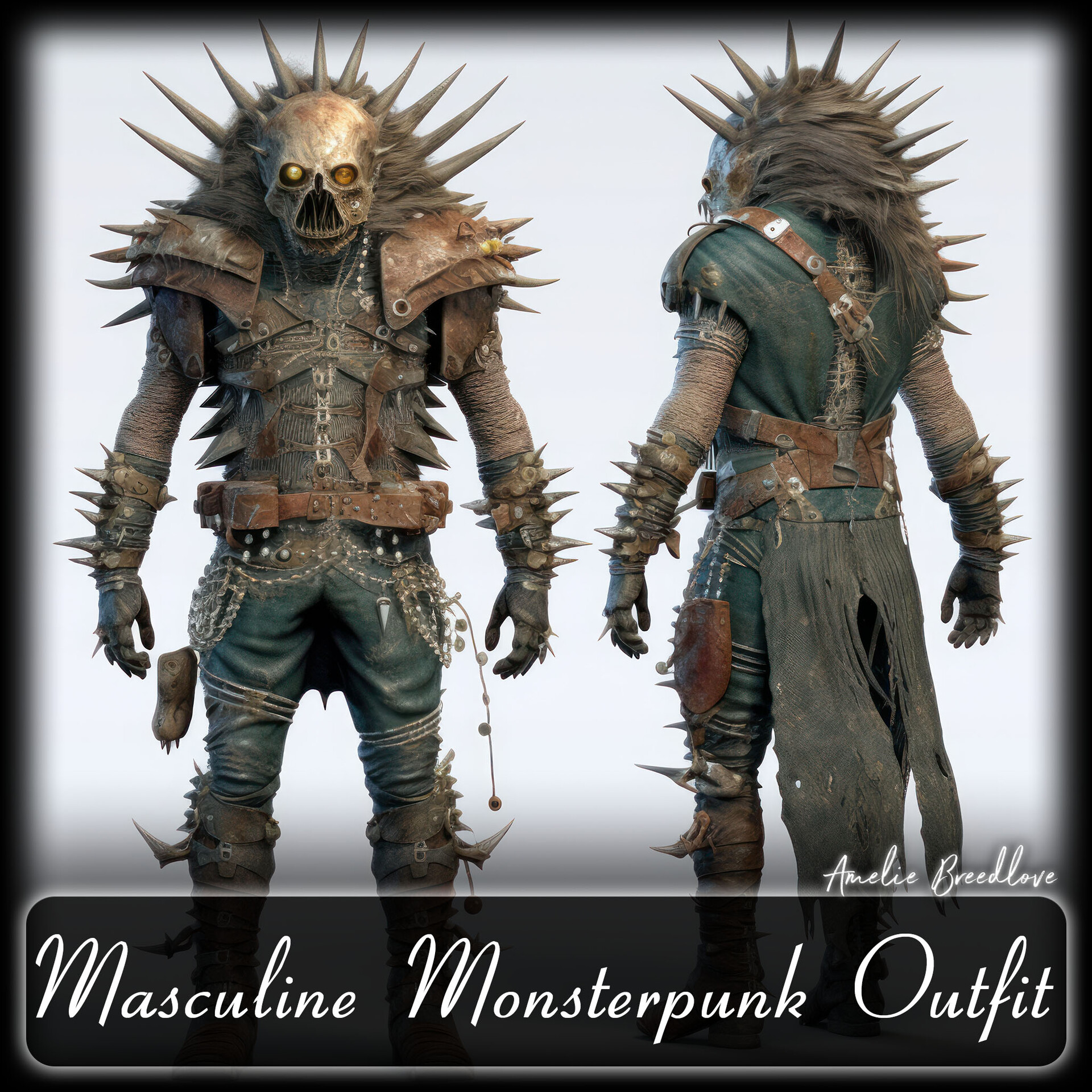ArtStation - 200 Masculine Monsterpunk Outfit Reference Pack | 4K | v.92