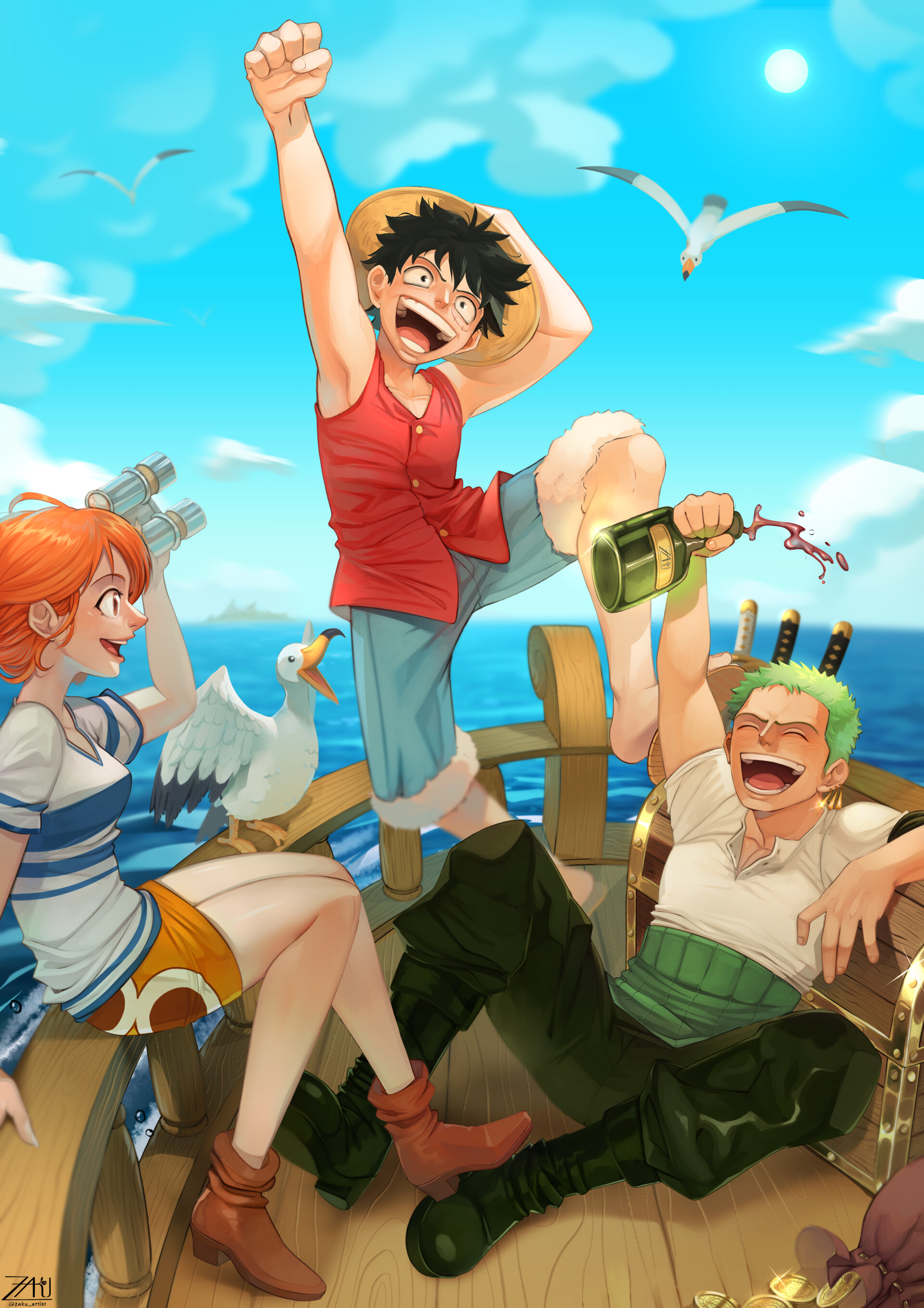 ArtStation - Recreación primera portada de One piece