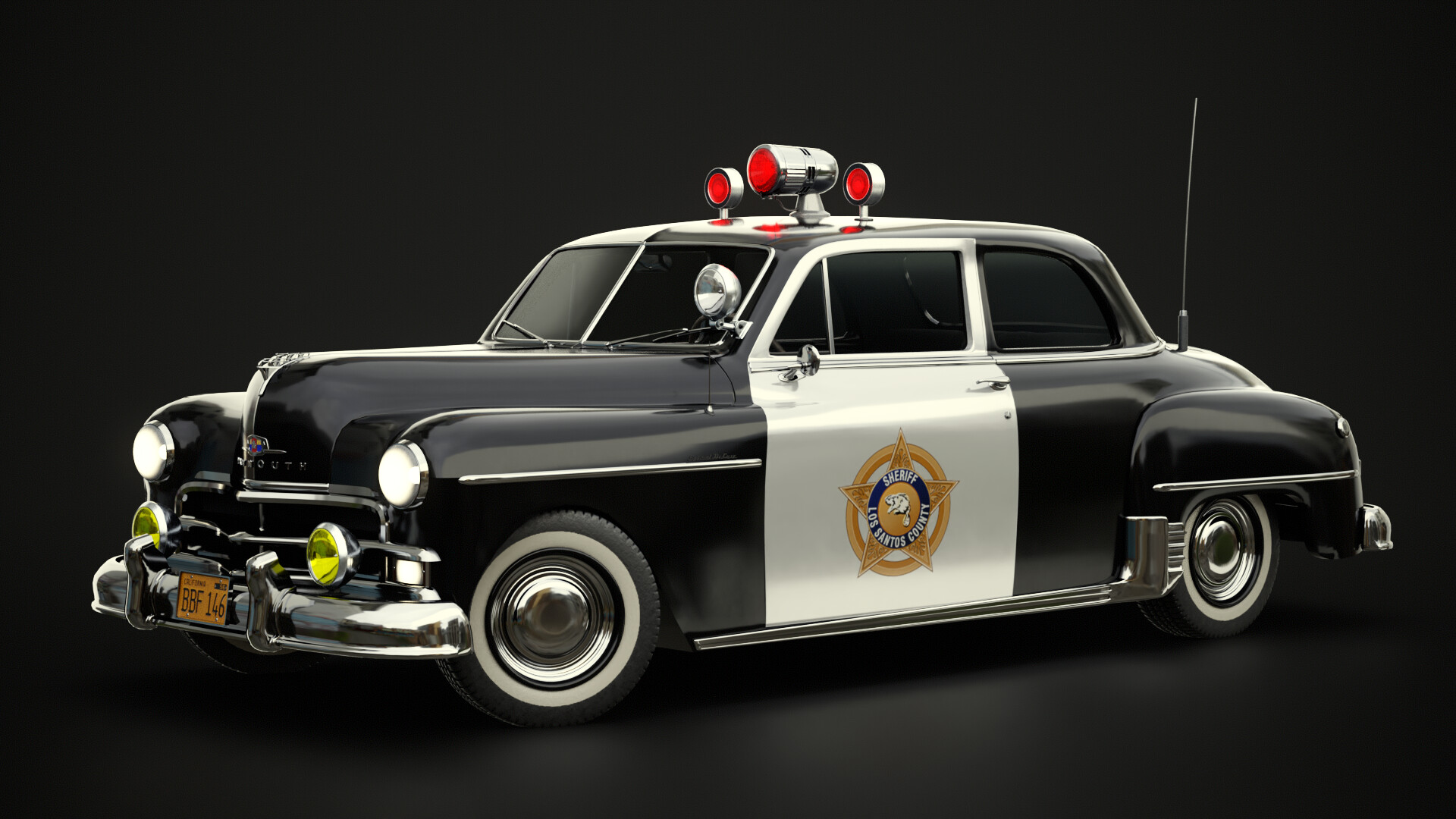 ArtStation - 50s Cop Car | Police Car Equipment Kit