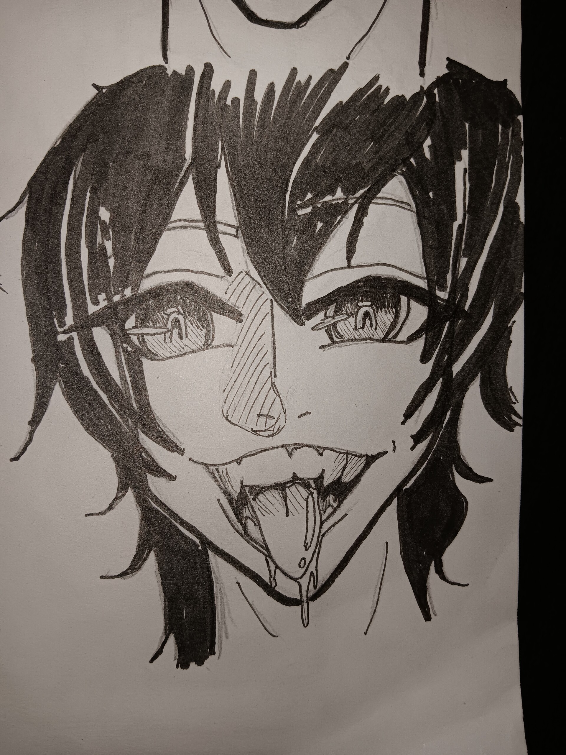 how to draw a yandere face