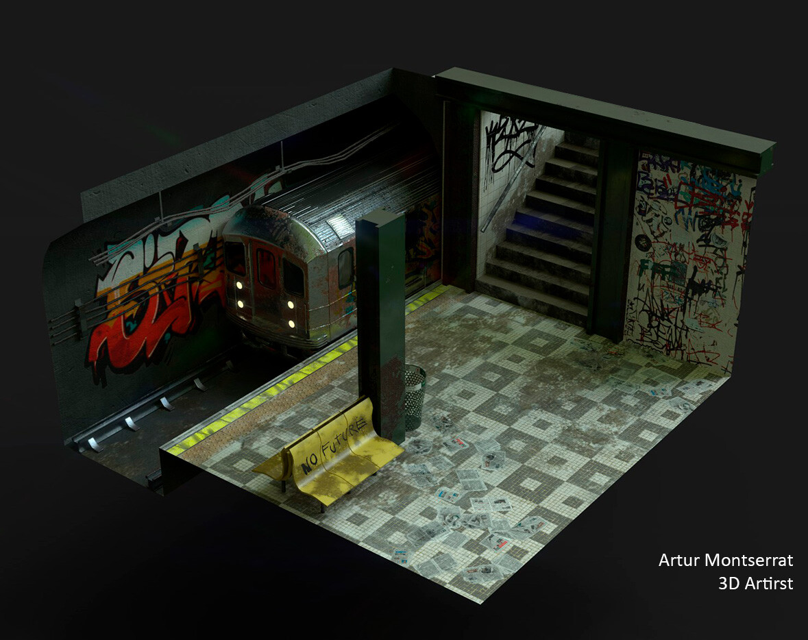 ArtStation - Subway Diorama