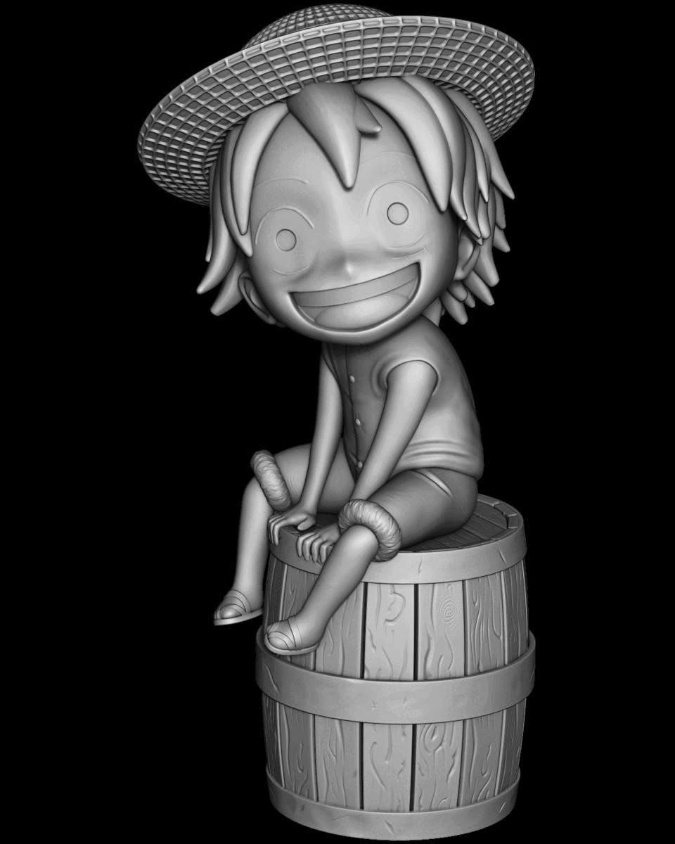 chibi luffy drawing