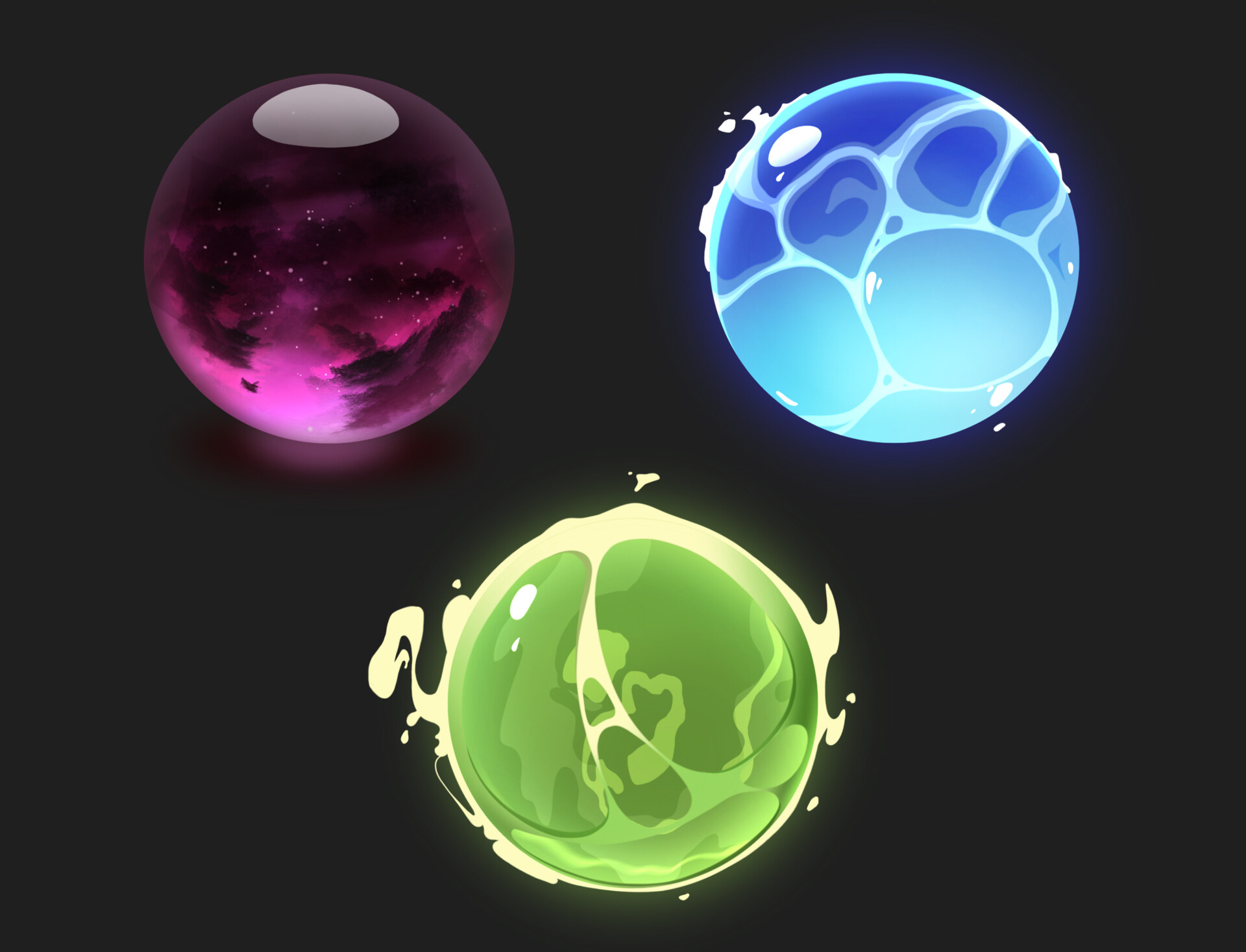ArtStation - Elemental Orbs Study